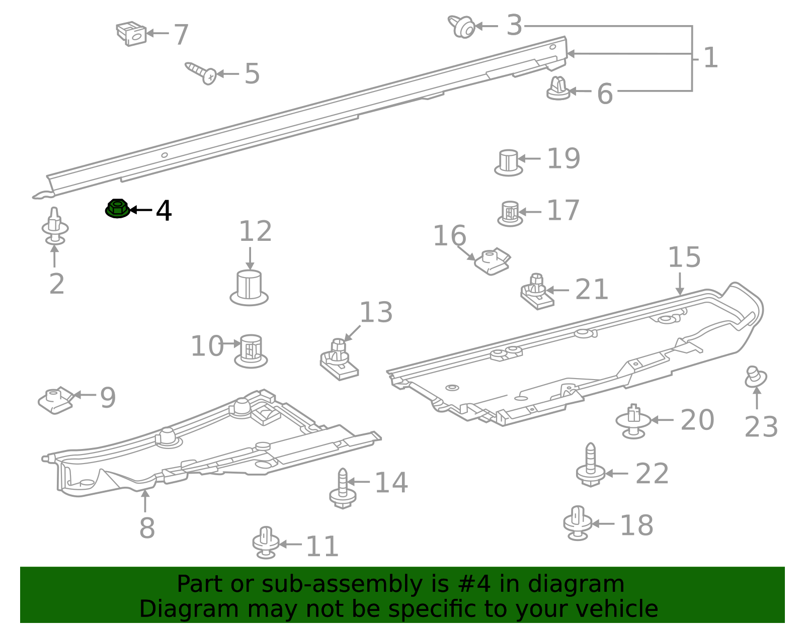 76924-52040 - Rocker Molding Retainer 2007-2025 Toyota | Longo Toyota Parts
