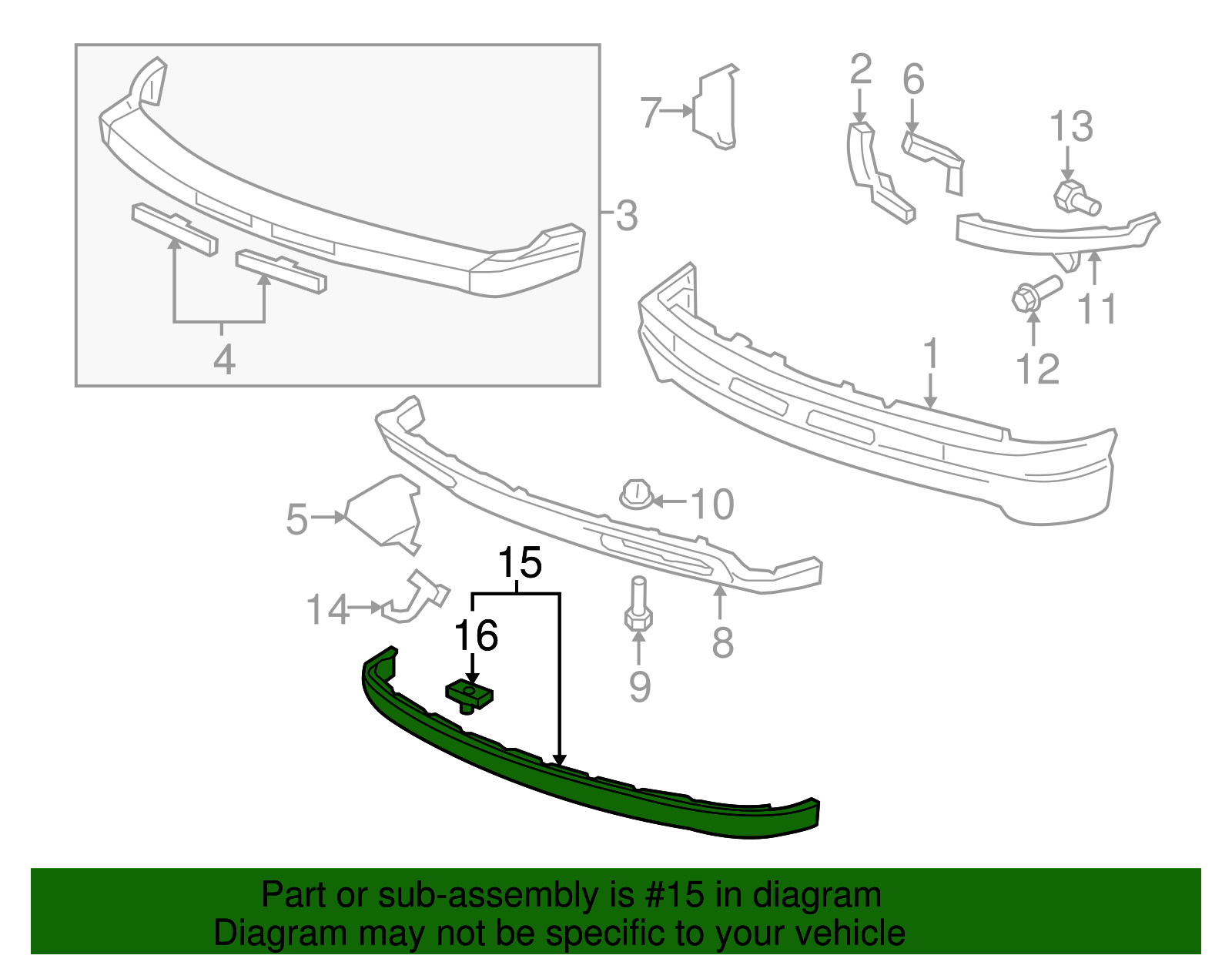2005-2006 Chevrolet Tahoe Front Air Deflector Extension 15224193 ...