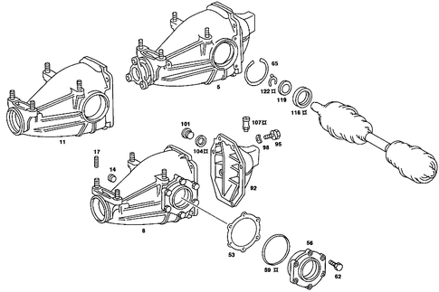 Rear Axle Housing with Differential for 1974 Mercedes-Benz 280 ...