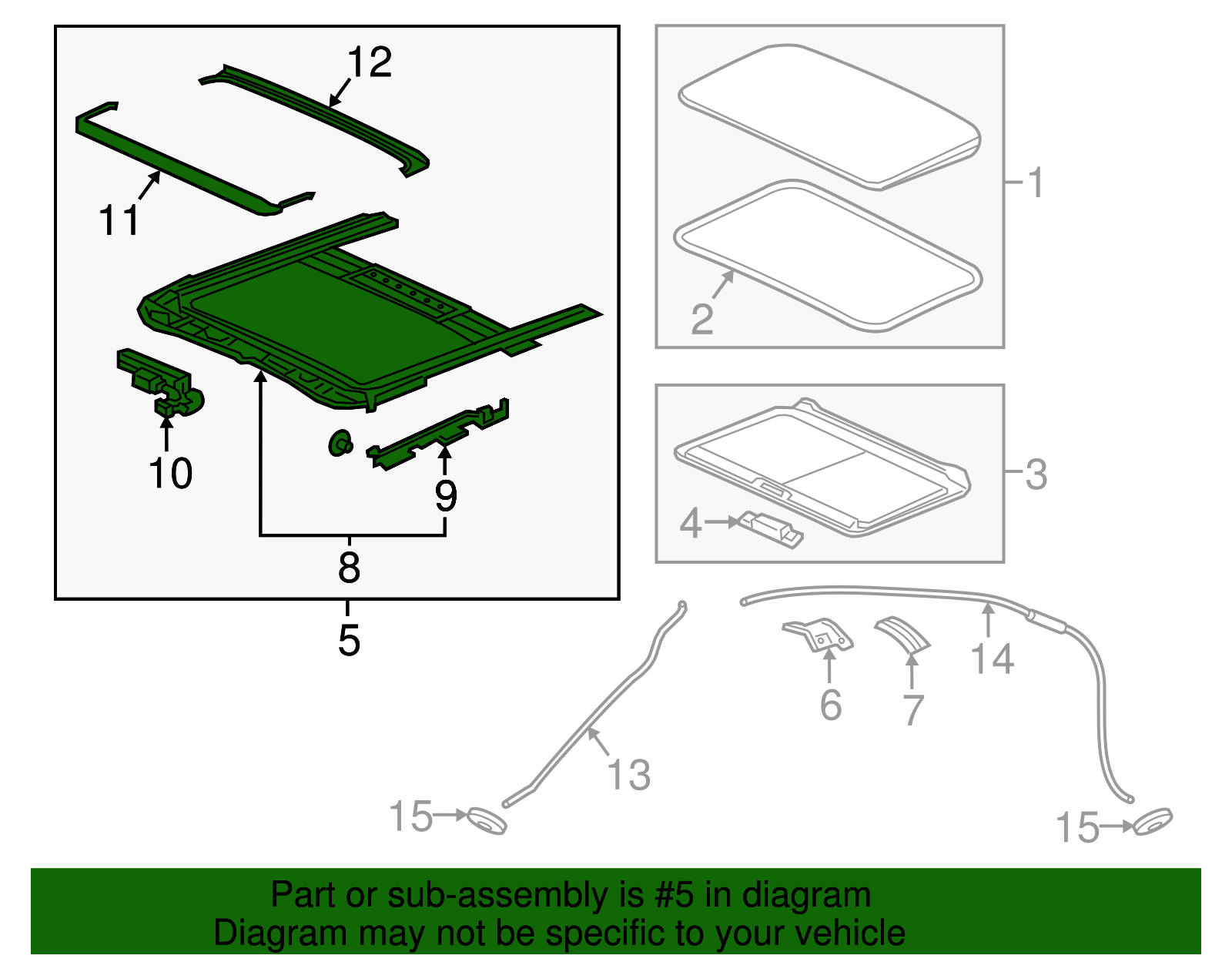 2013-2017 Nissan Altima Sunroof Assembly 91306-3TA1A | Nissan Parts Plus
