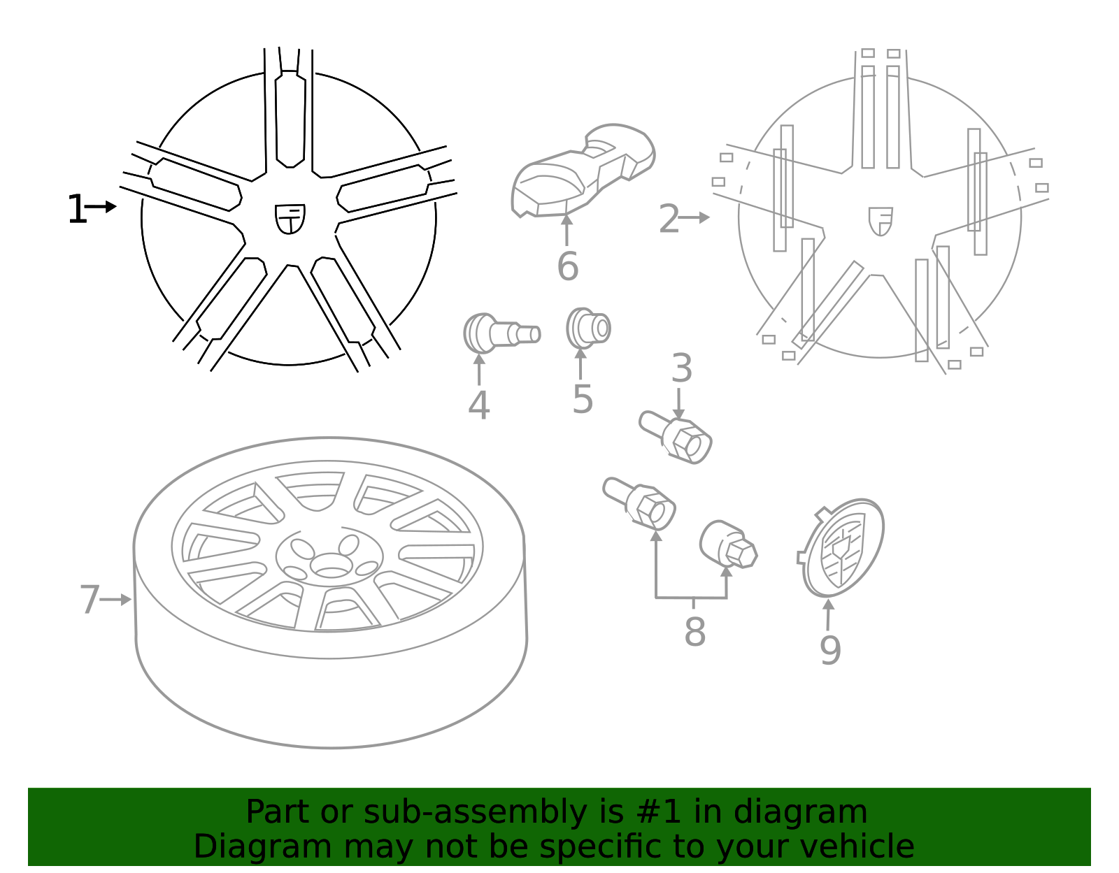 95B-601-025-FR-88Z - 2015-2024 Porsche Macan - Wheel, Alloy 2015-2025 ...