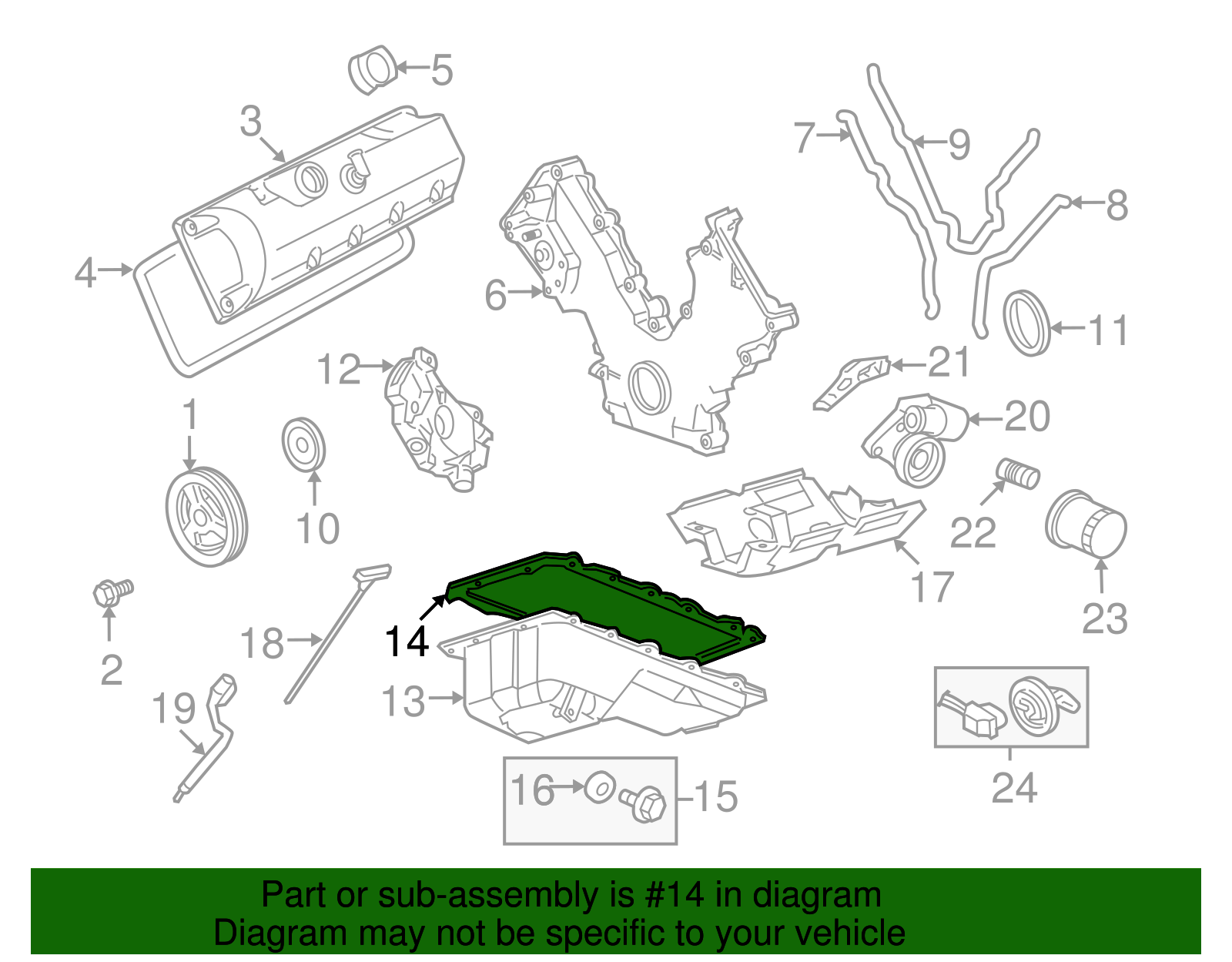 3L3Z-6710-AA - Oil Pan Gasket 1991-2016 Ford | Big 3 Auto Parts