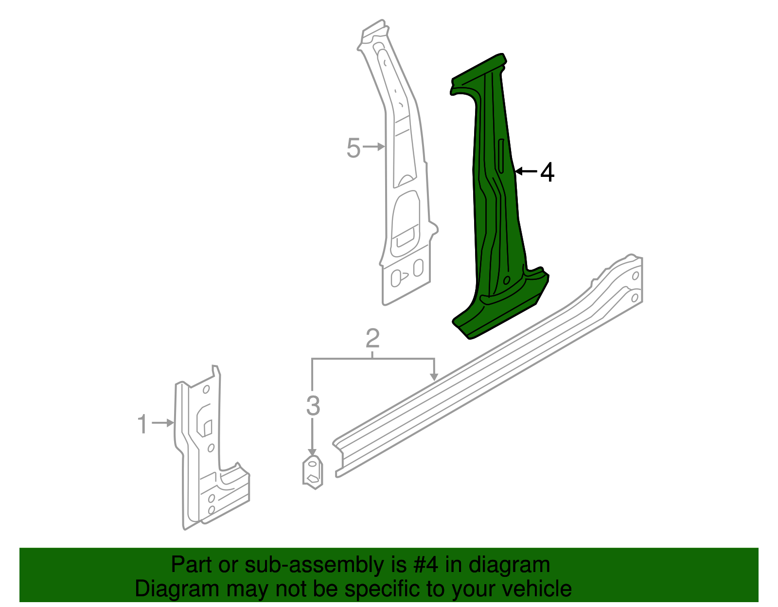 2015-2021 Volkswagen Center Pillar Reinforced 5G4-809-220-A | VW Direct ...