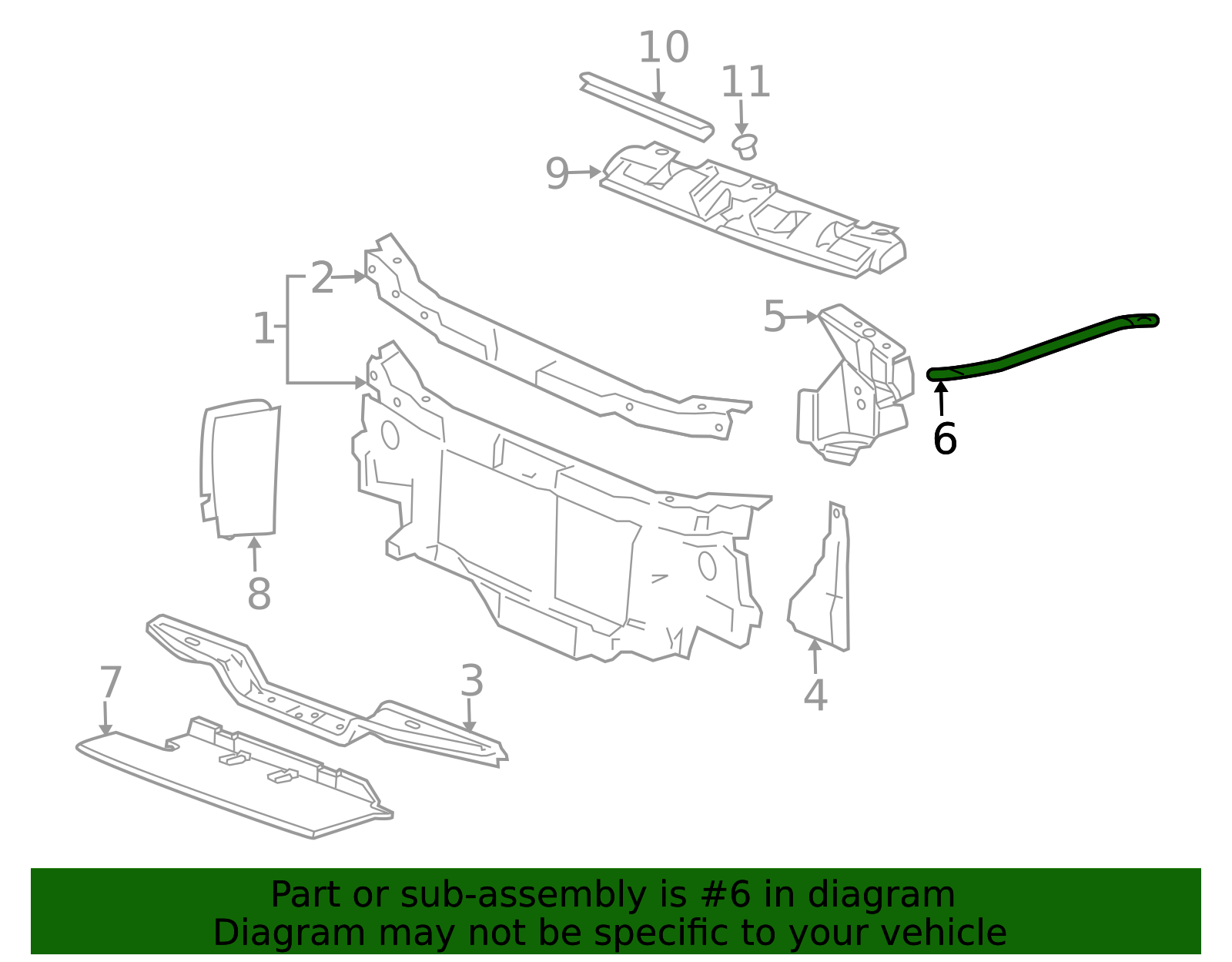 2003-2025 GM Front End Sheet Metal Diagonal Brace 25732086 | Capital ...