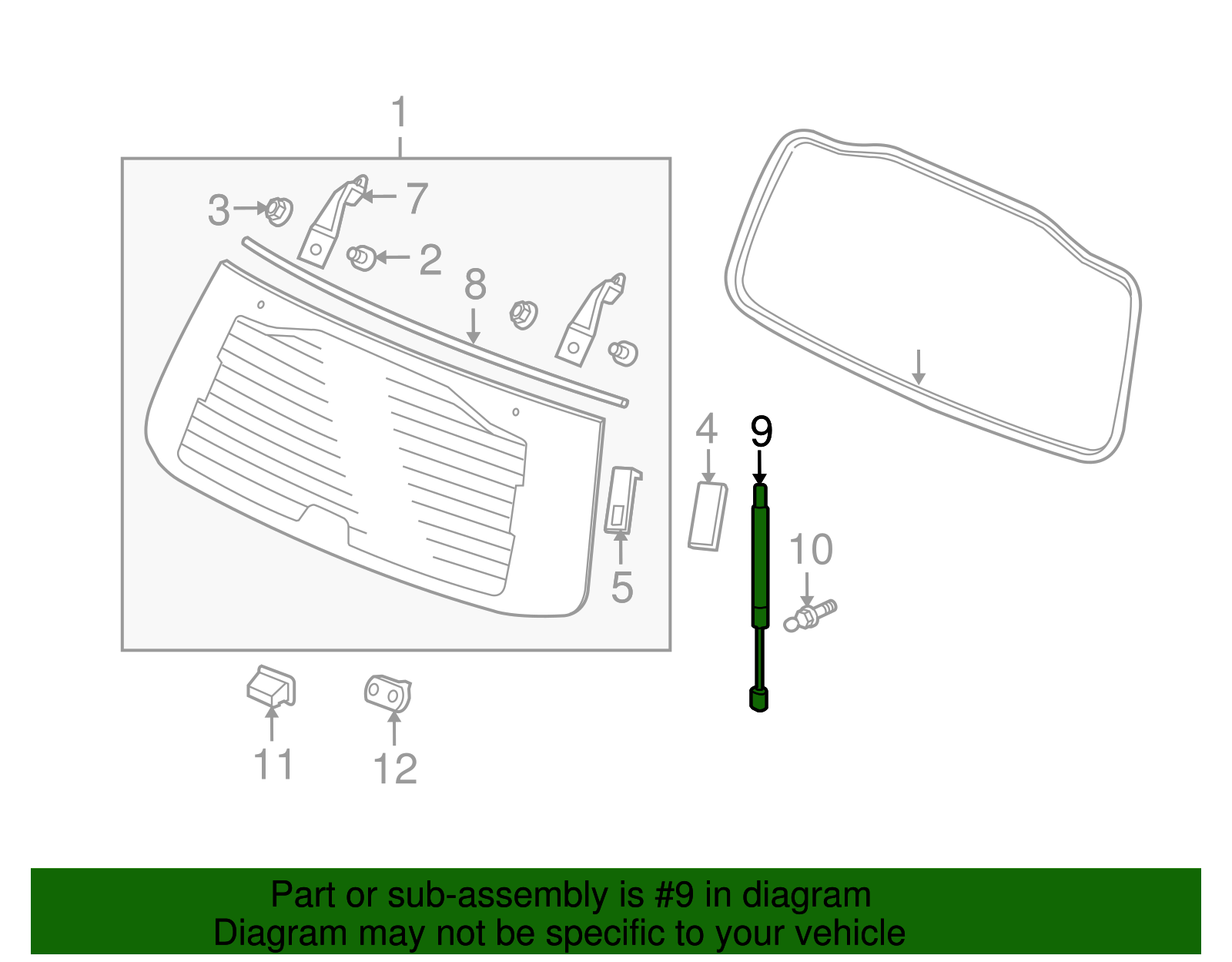 74875-SZA-A01 - 2009-2015 Honda Pilot - Stay Assembly L Glass Hatch ...