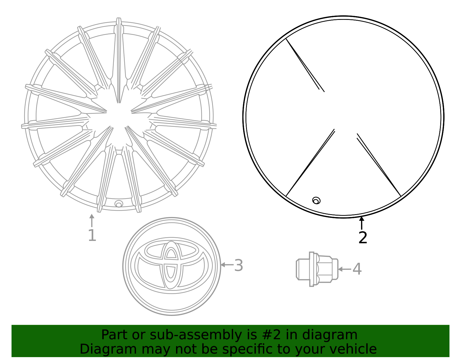 Genuine Official Toyota Wheel, Alloy part# 42611-12G80 for 2023 Toyota ...
