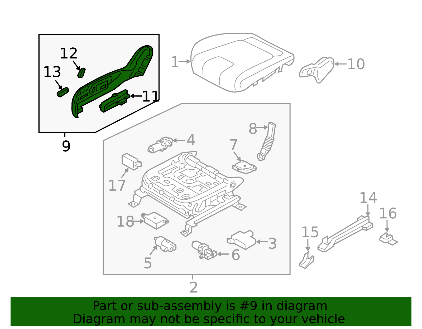 Seat Frame Trim - Factory Style Interior Detail 88020-S8010-NNB ...