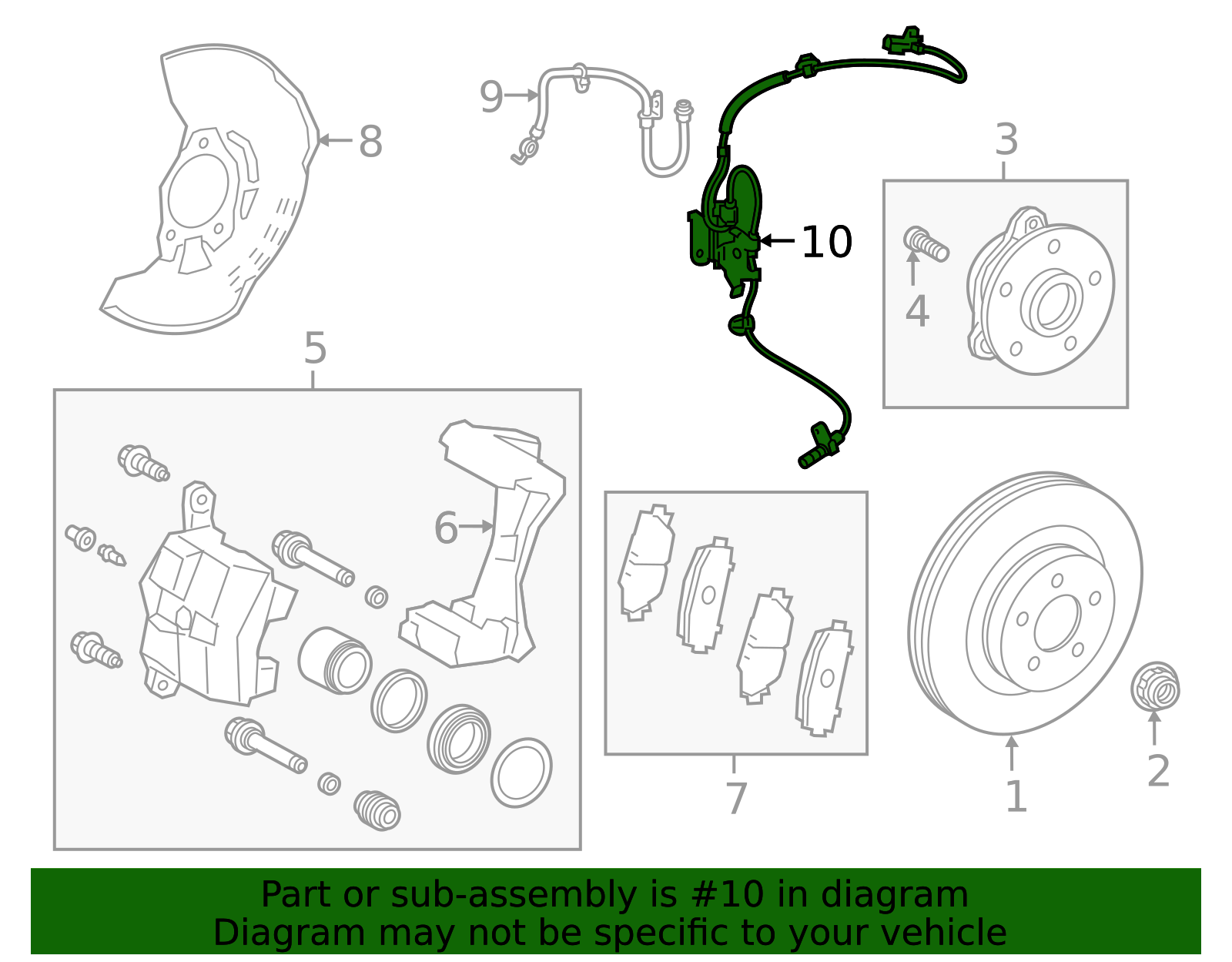 OEM 2019-2025 Toyota Corolla ABS Wheel Speed Sensor Part # 89542-12110 ...