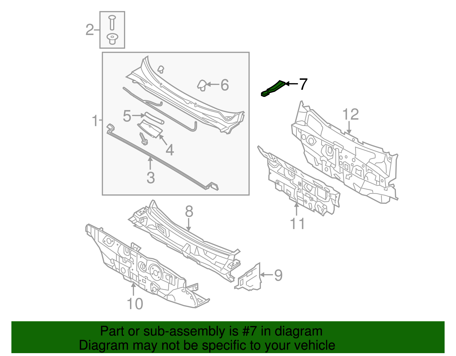 86154-2P000 - Cowl Trim 2011-2013 Kia Sorento | Kia.Parts Store