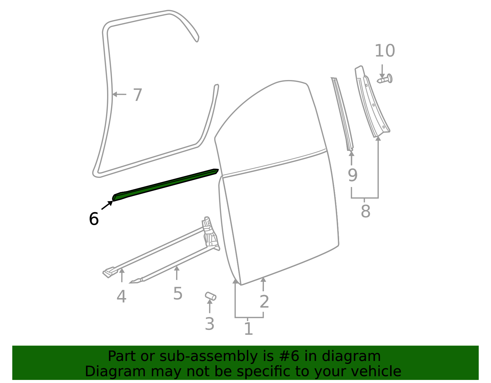 1998-2010 Volkswagen Beetle Belt Weather-Strip 1C0-837-477-A-B41 ...