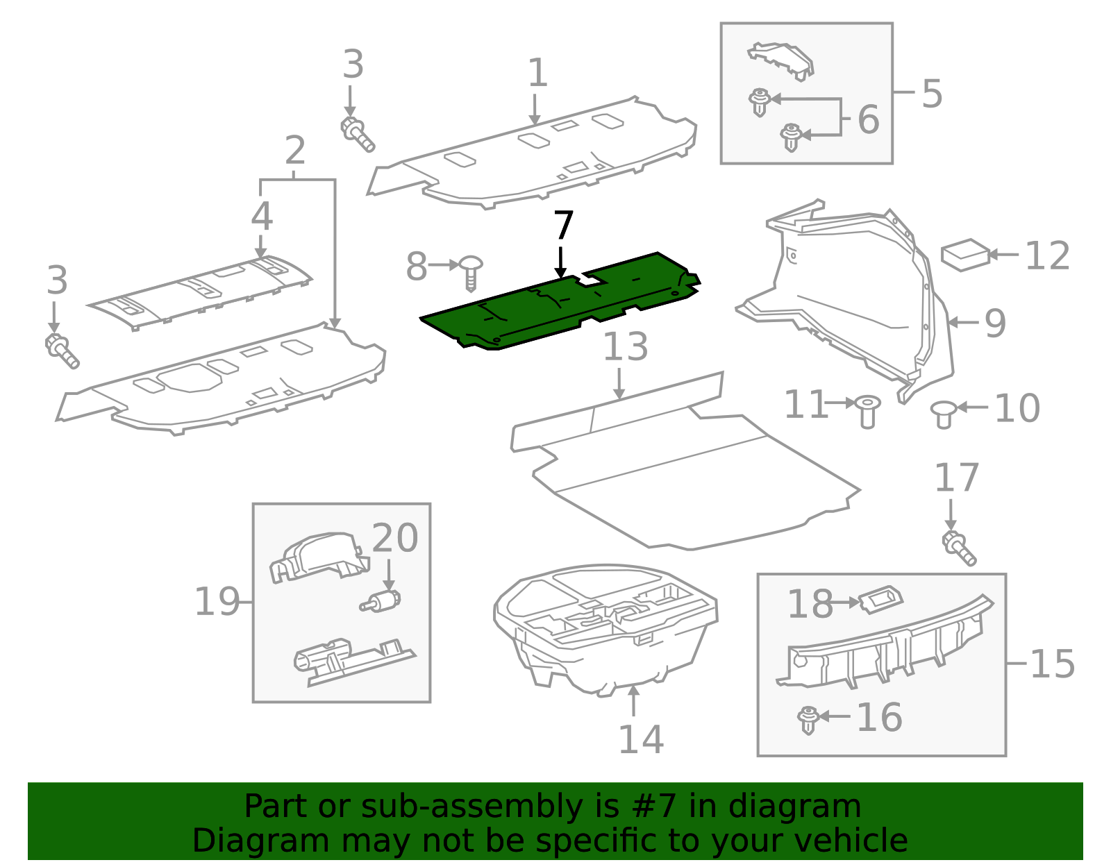 2020-2025 Toyota Corolla Package Tray Trim Insulator 64334-12420 ...