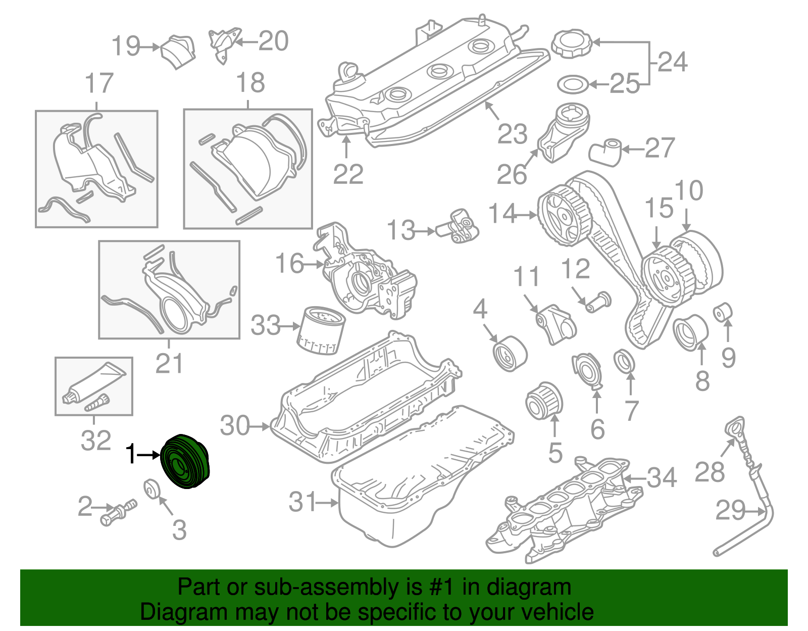 MD368262 - Pulley 1994-2004 Mitsubishi | Mitsubishi Direct Parts