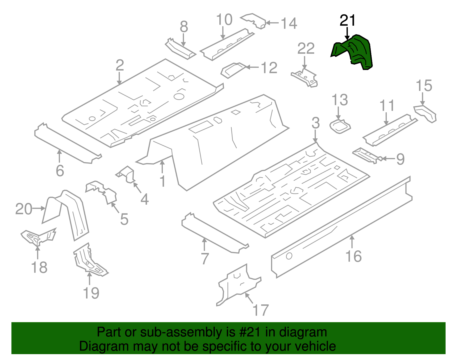 2013-2025 Toyota Floor Pan Cross-Member SU003-01327 | Toyota Parts Express