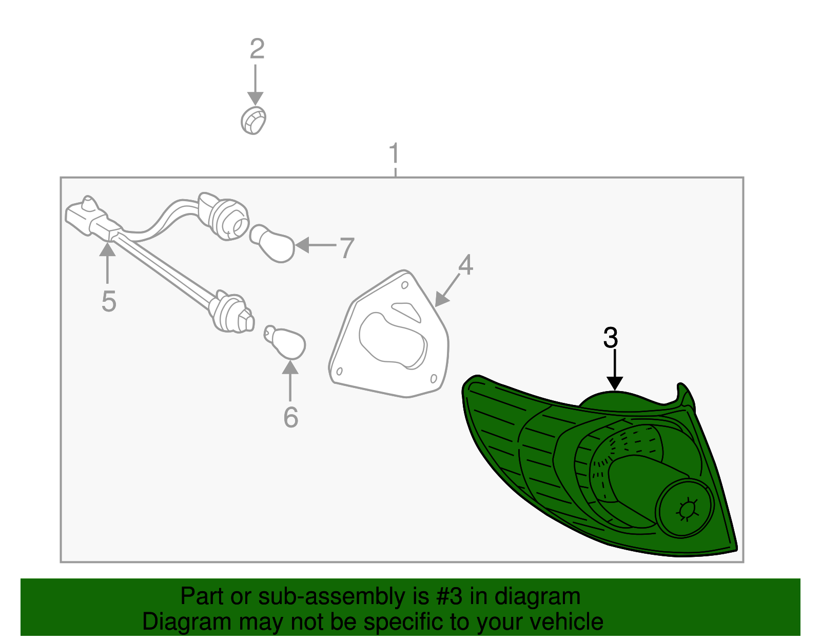 2003-2004 Toyota Corolla Rear Combo Lamp Assembly - PASSENGER SIDE ...