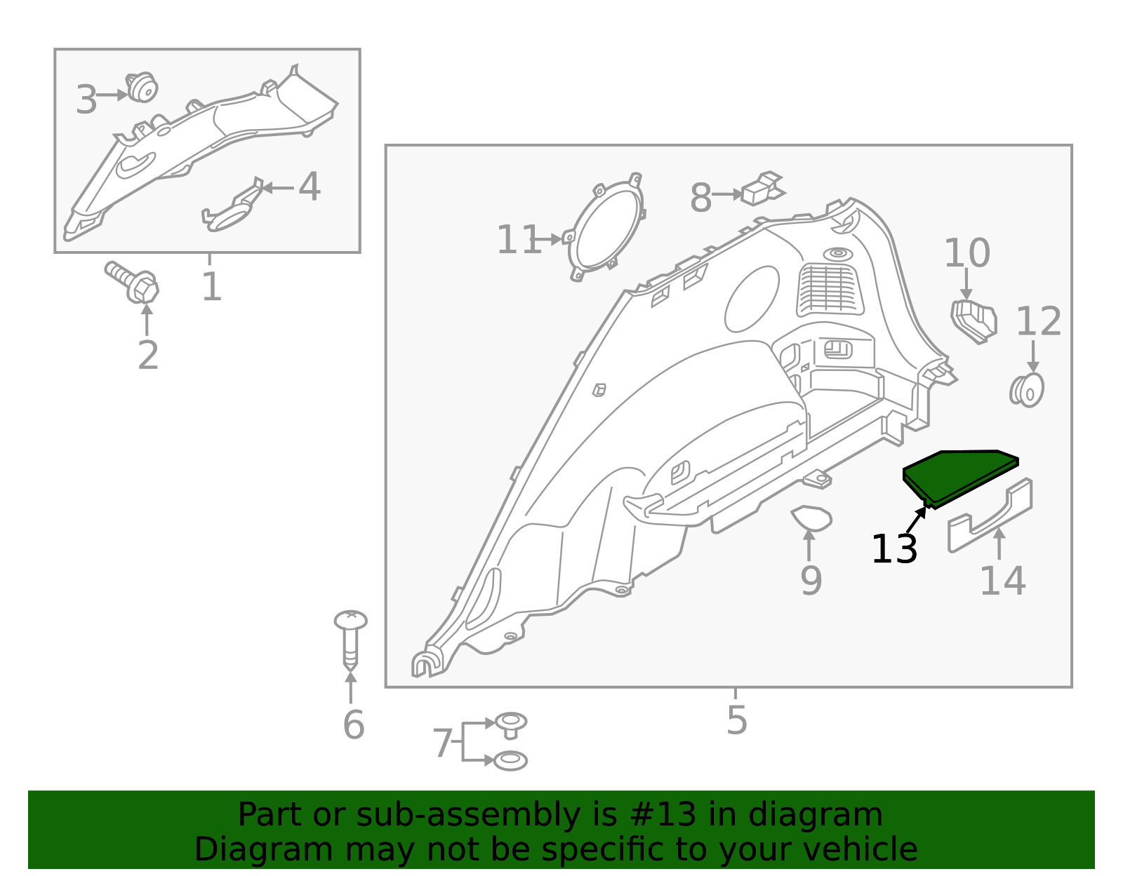 85732-D9000WK - Interior Quarter Panel Trim Panel Insert Kia.Parts Store