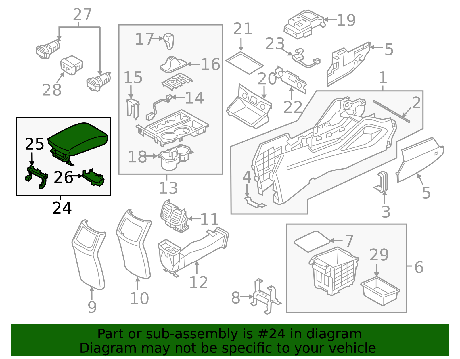 Hyundai - 84660-D3000-TGG - Console Armrest - 2016-2018 Hyundai Tucson ...