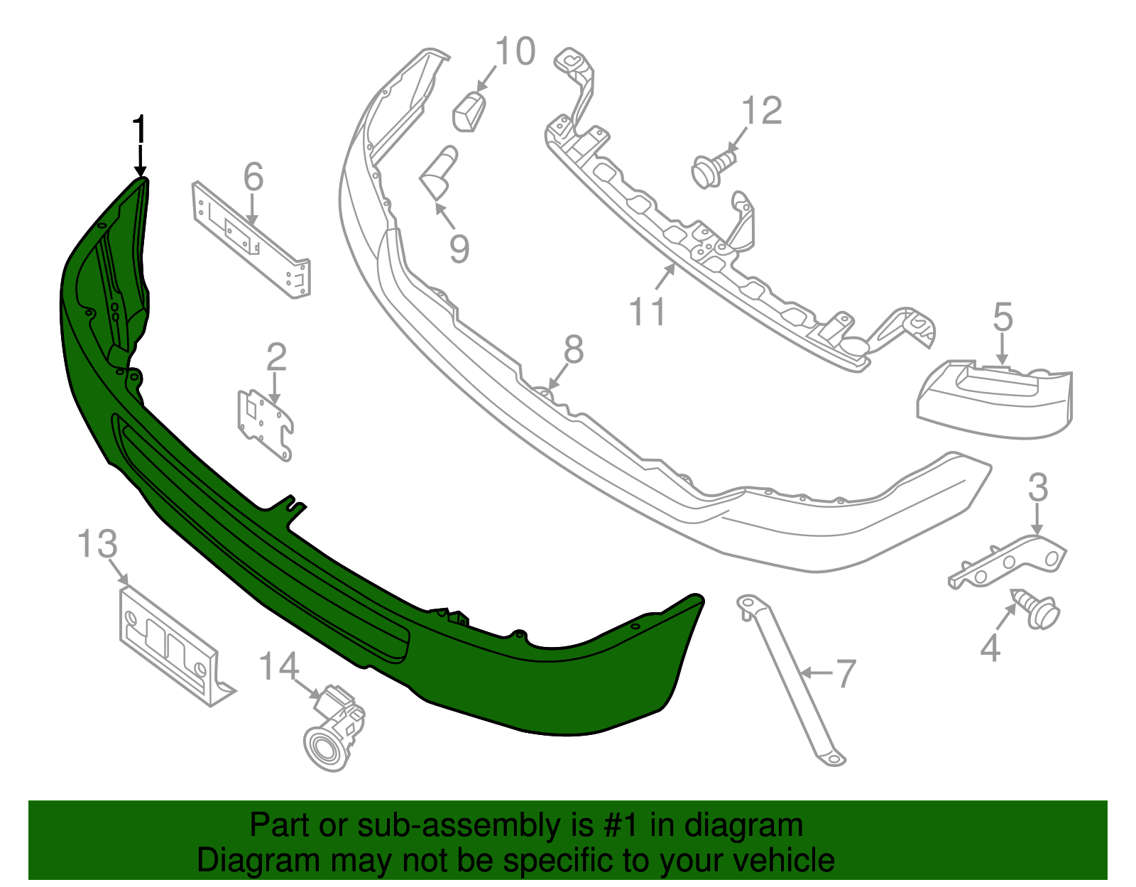 62022-1PA0A - Bumper Face Bar 2012-2021 Nissan | Nissan Parts ...