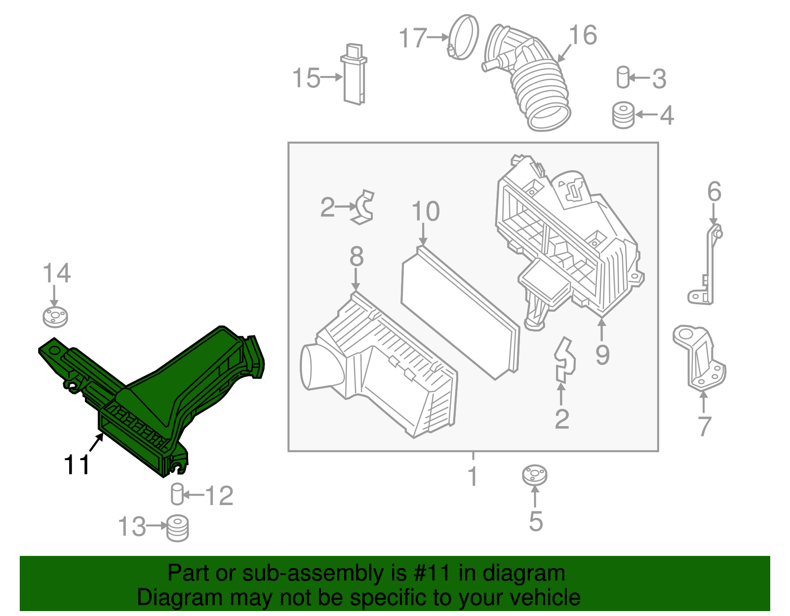 2013-2016 Nissan Pathfinder Air Inlet Duct 16554-3JA0A | Team Nissan Inc.