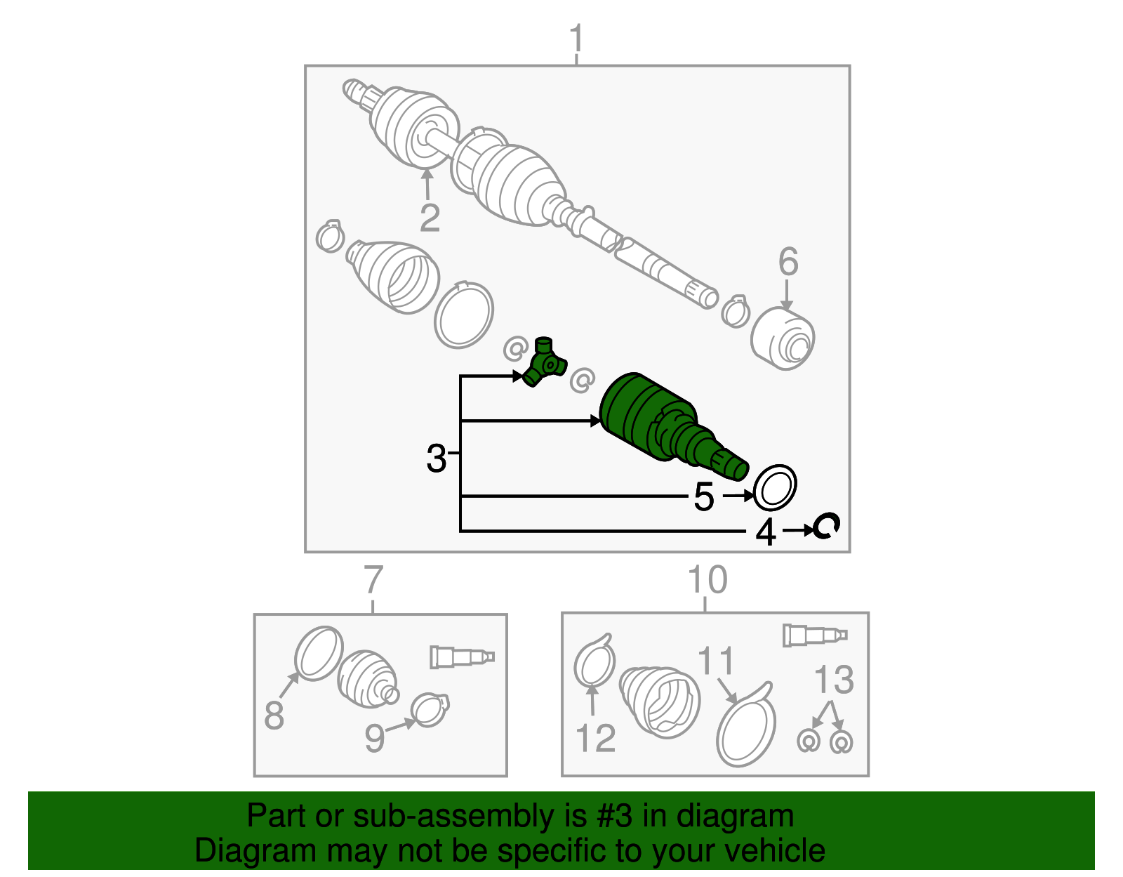 2003-2008 Pontiac Vibe Inner Joint Assembly 88972681 | Capital Chevy Parts