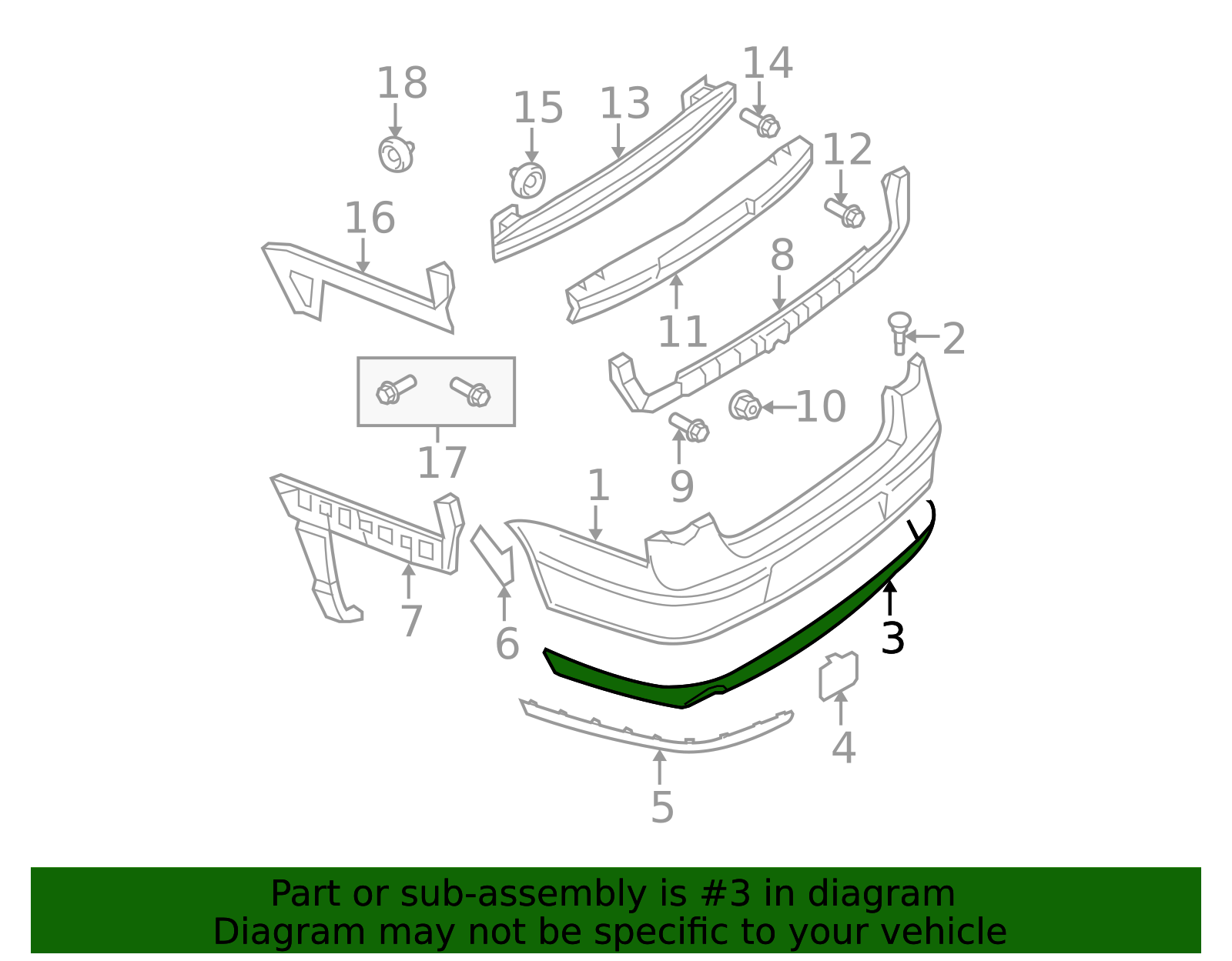 3C9-807-521-B-9B9 - Valance Panel 2007-2008 Volkswagen Passat ...