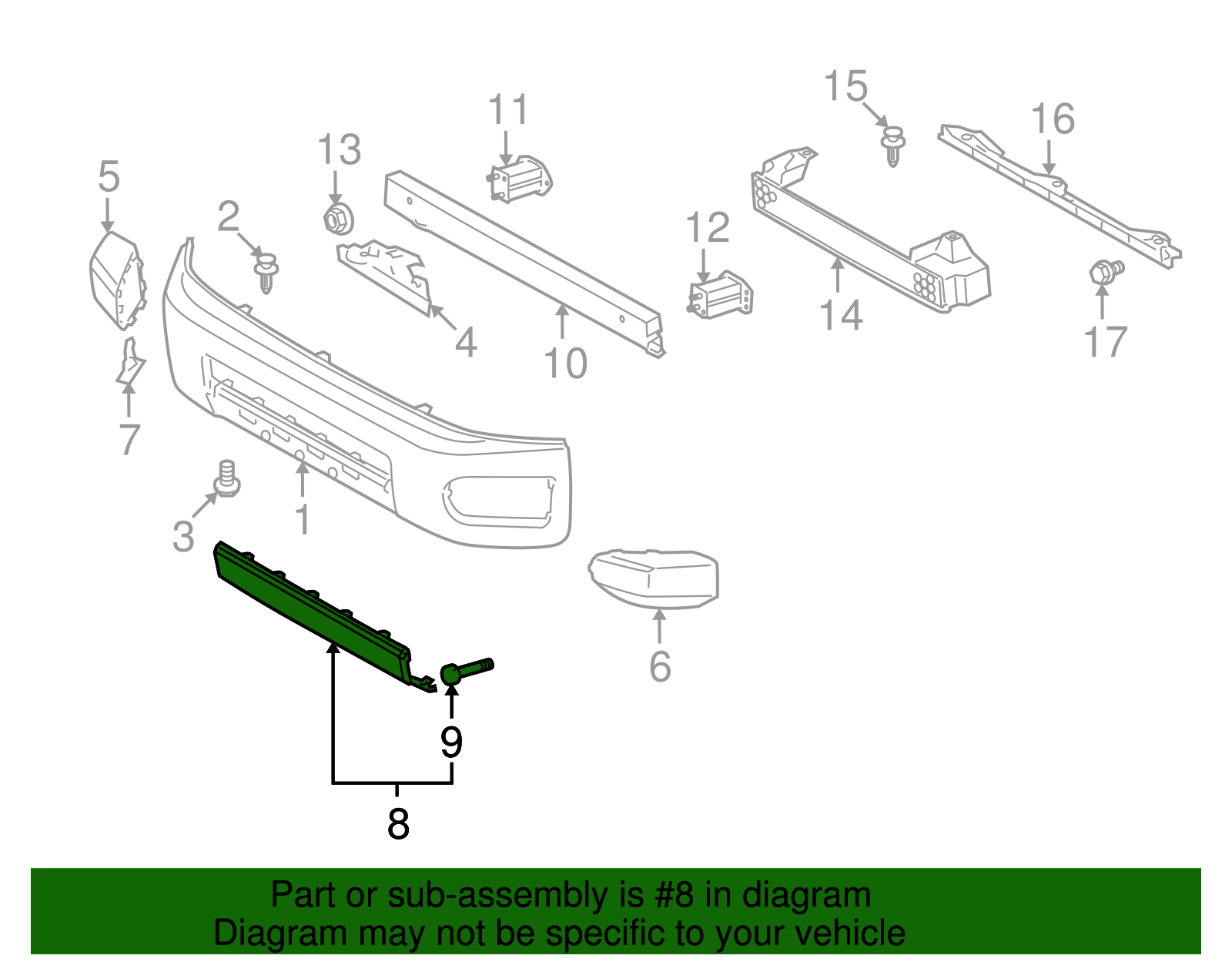 2007-2014 Toyota FJ Cruiser Valance Panel 53901-35180 | OEM Parts Online