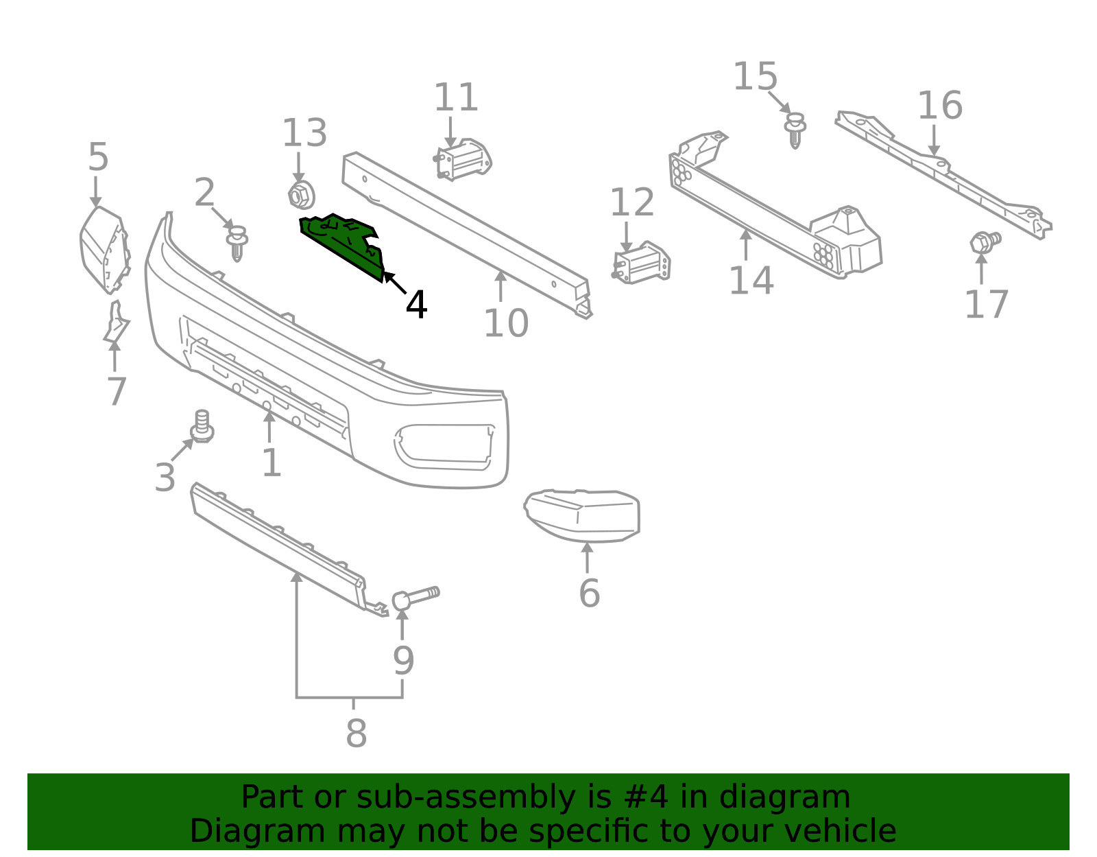 Genuine Official Toyota Bumper Cover Support Rail (Right, Front) part ...