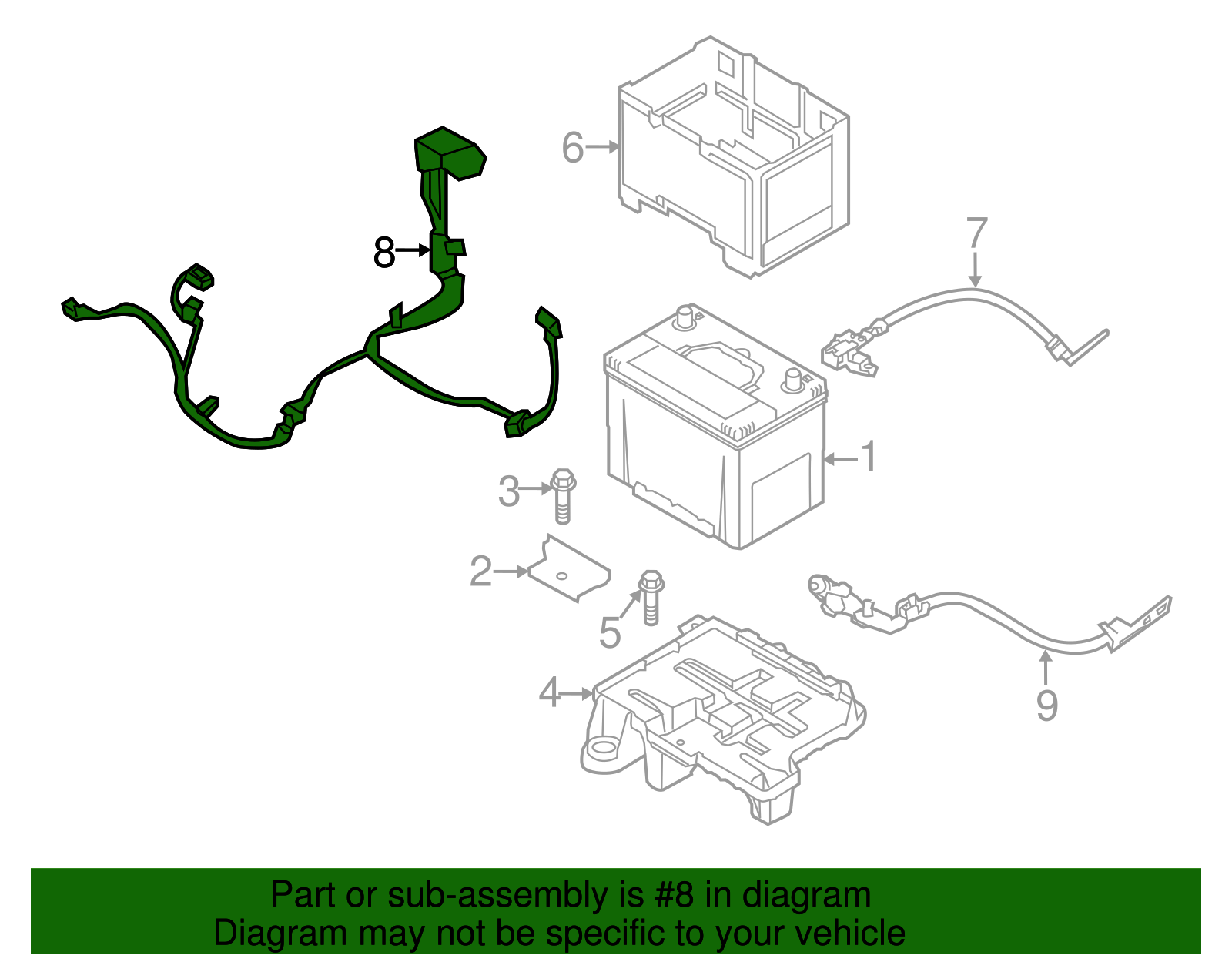 91850-3W020 - Positive Cable 2011-2016 Kia Sportage | Kia.Parts Store