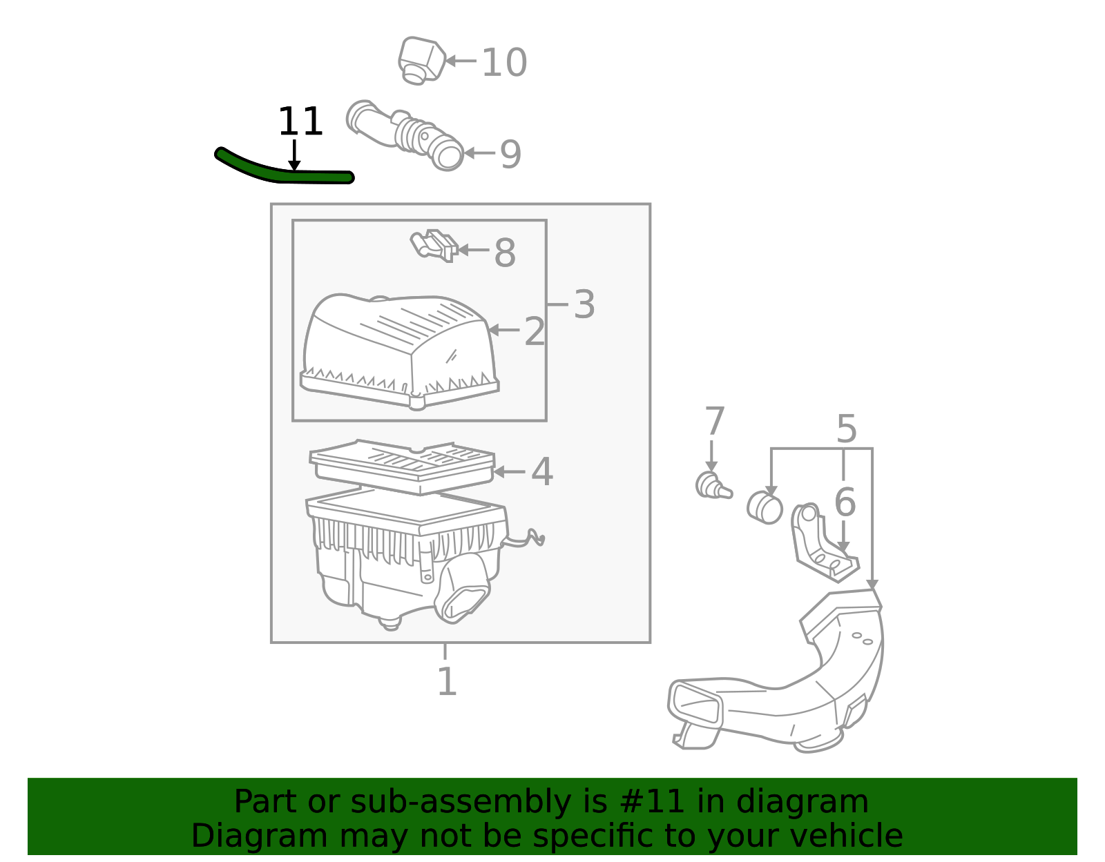 Genuine Official Toyota Vent Hose part# 12262-0A020 for 1998-2001 ...