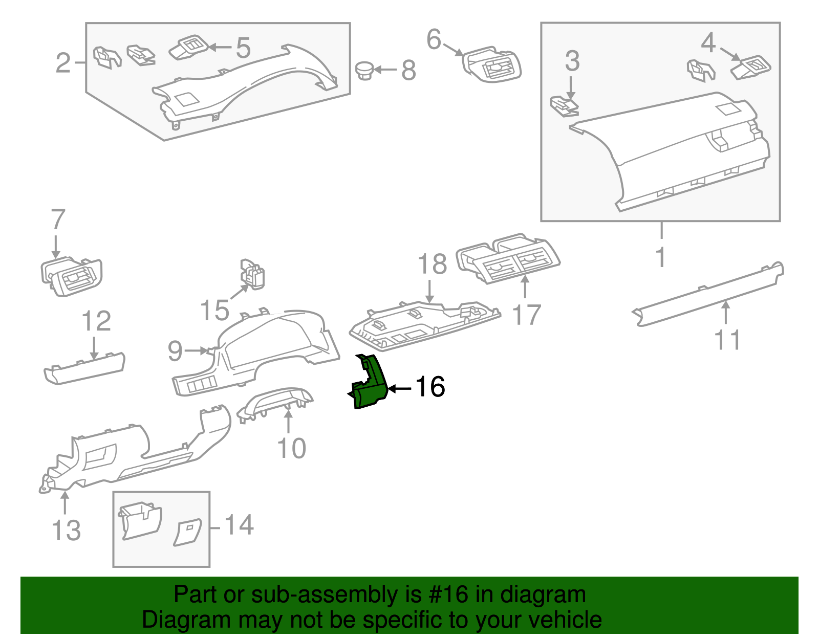 2012-2014 Toyota Camry Center Panel 55412-06120 | Toyota Parts Center
