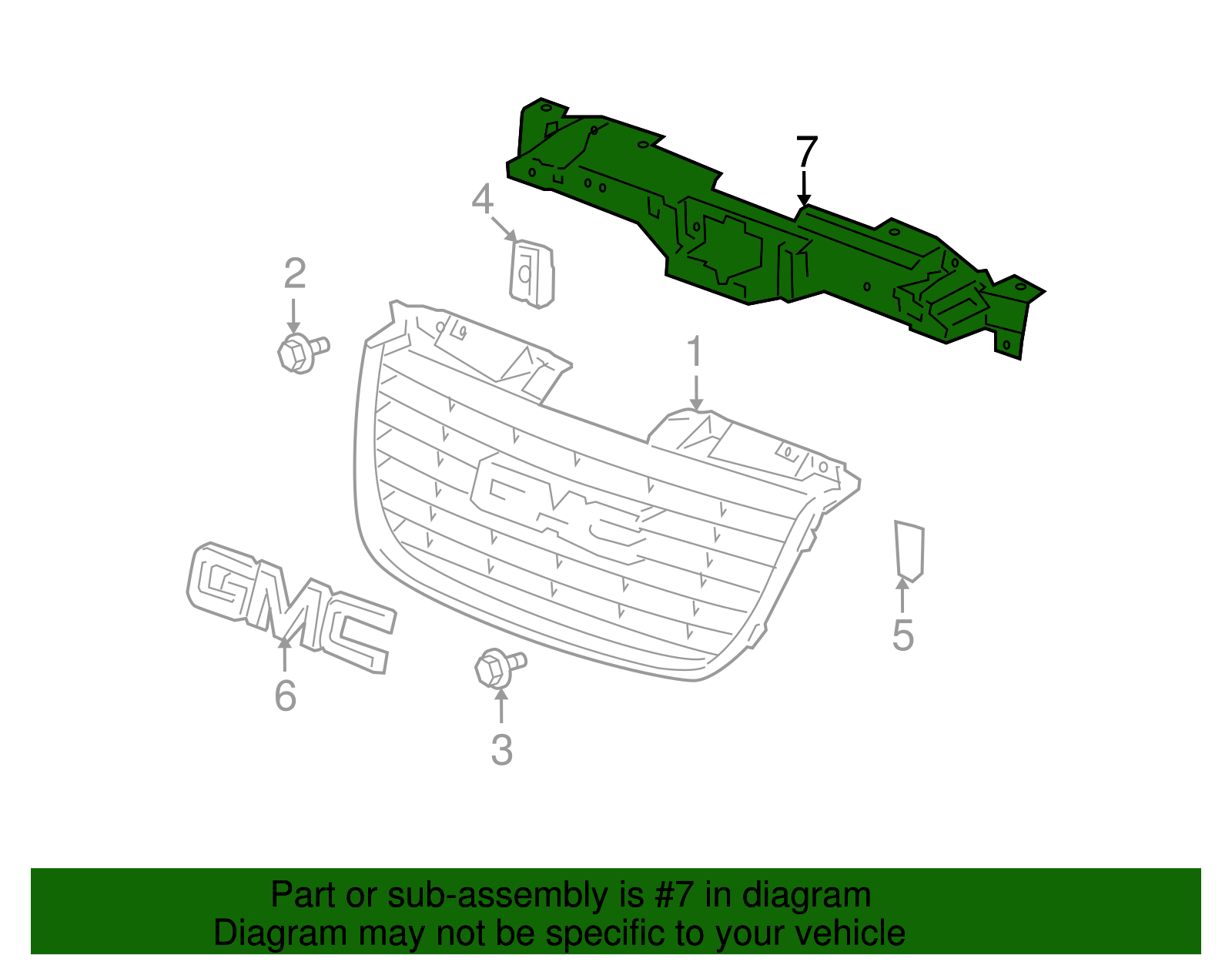 2007-2014 GMC Front Grille Upper Bracket 15865943 | Shop Matick Buick GMC