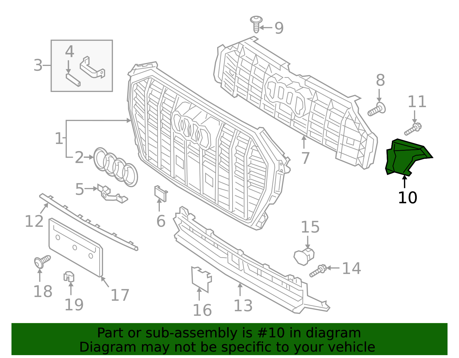 83A-807-095-A - High-Quality Grille Reinforcement Bracket for ...