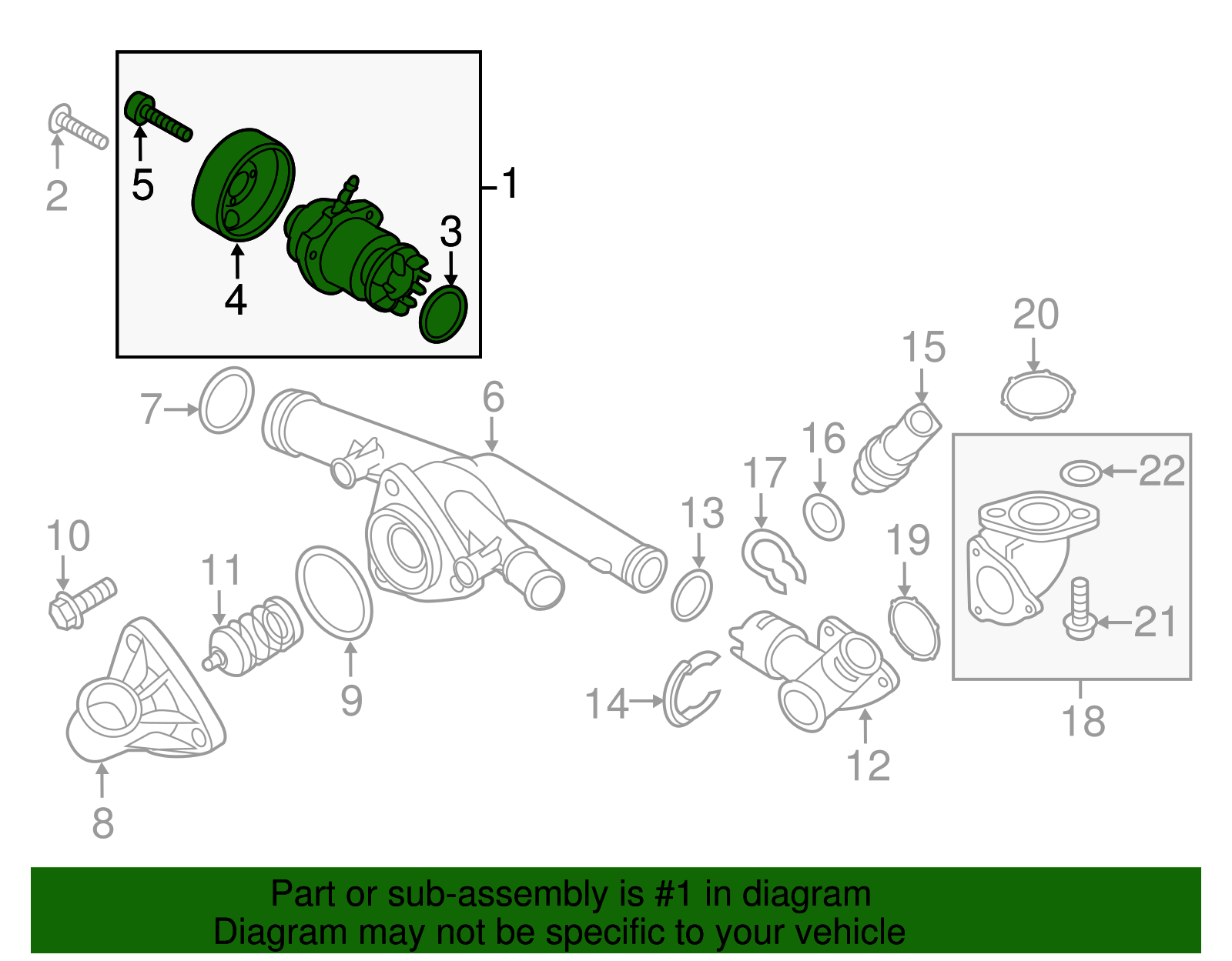 2016-2017 Volkswagen Touareg Engine Water Pump 03H-121-008-HX ...