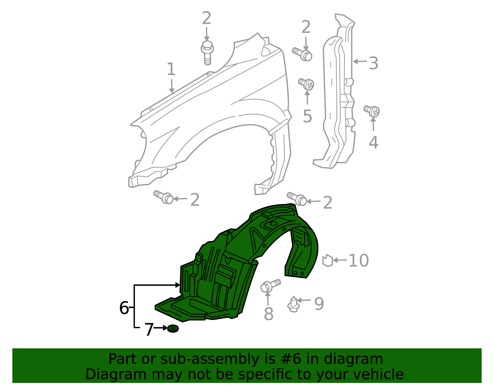 74101-S9V-A10 - Fender Liner 2006-2008 Honda Pilot | Honda Parts Online