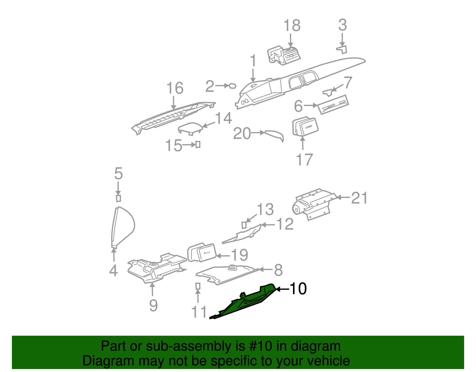 2005-2007 Buick LaCrosse Column Filler 15292049 | Shop Matick Buick GMC
