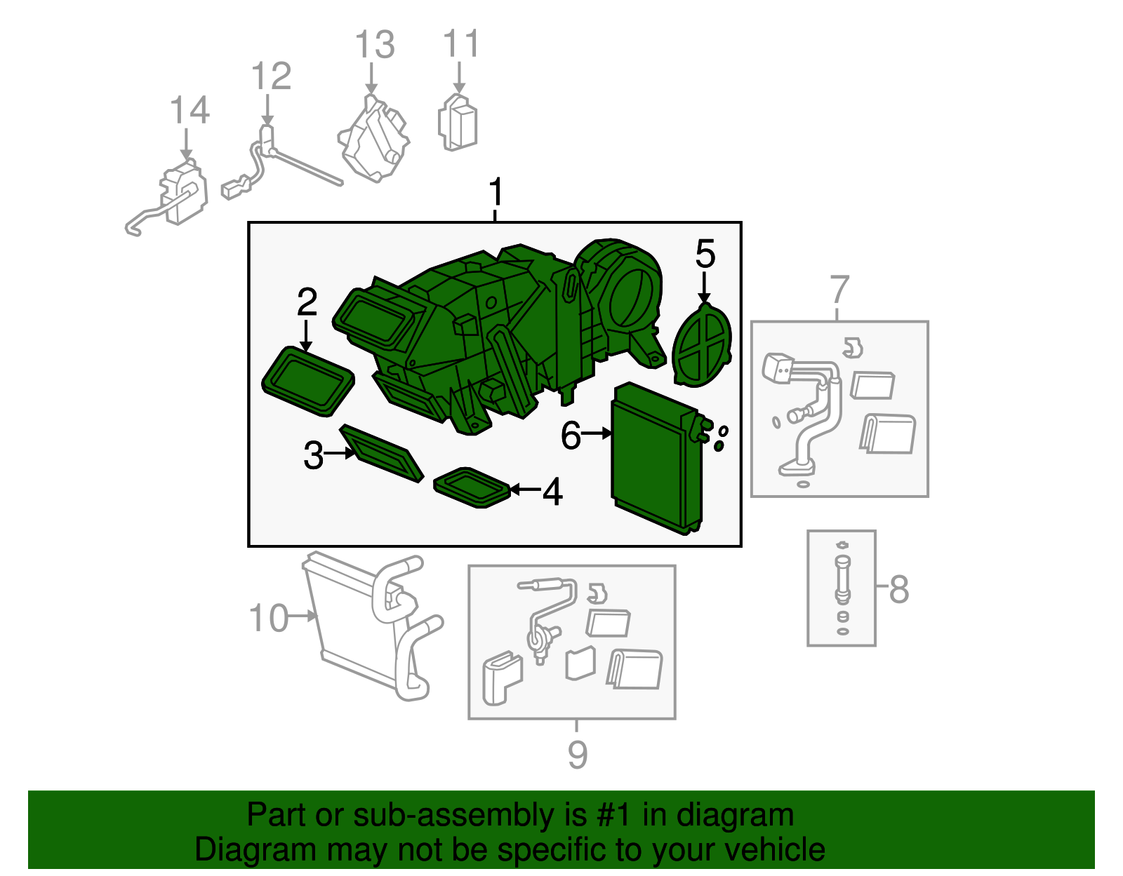 80225-SZA-A01 - 2010-2015 Honda Pilot - Evaporator Assembly | All ...