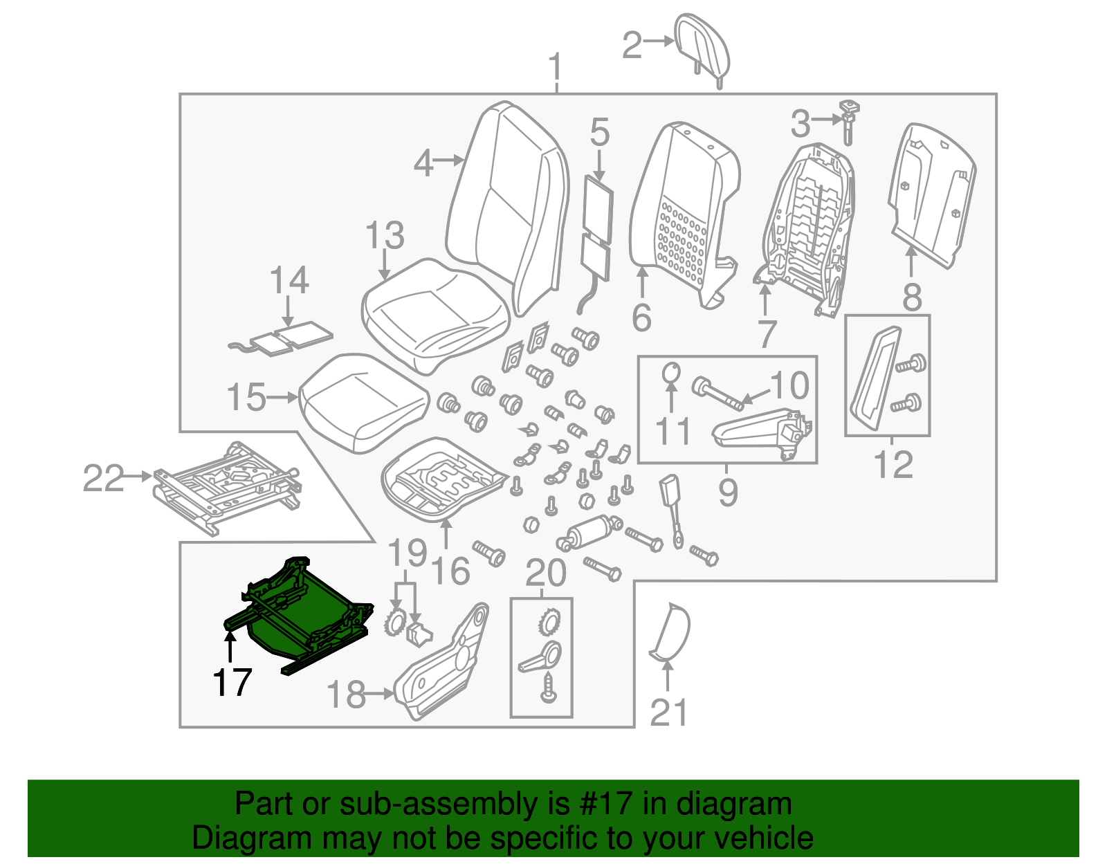 000-910-02-82 - Seat Frame 2010-2018 Mercedes-Benz | Mercedes-Benz ...