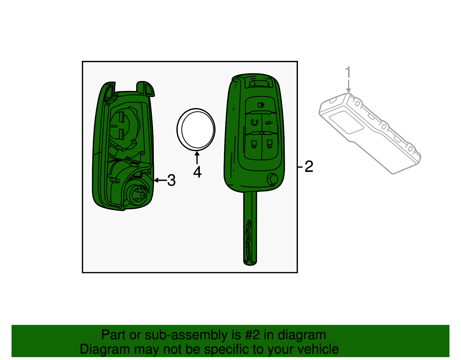 2013-2016 Chevrolet Sonic Ignition Key 13579221 GM | GMPartsDirect.com