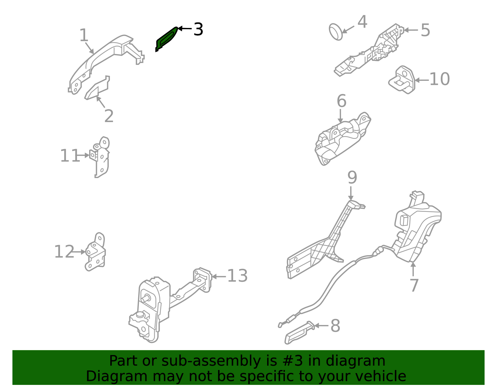 2022-2025 Hyundai Santa Cruz Exterior Door Handle Pad 82652-N9000 ...