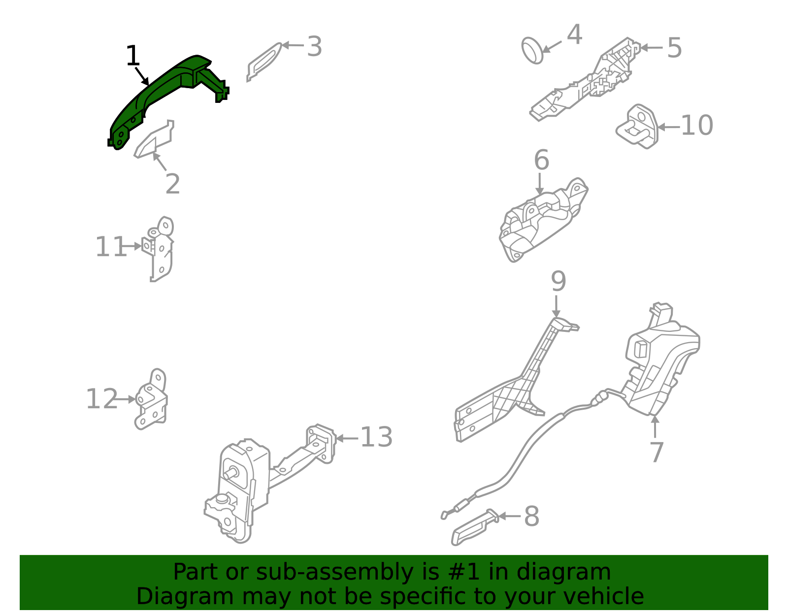 2025 Hyundai Santa Cruz Exterior Door Handle 82661-K5010 | MotorMotor