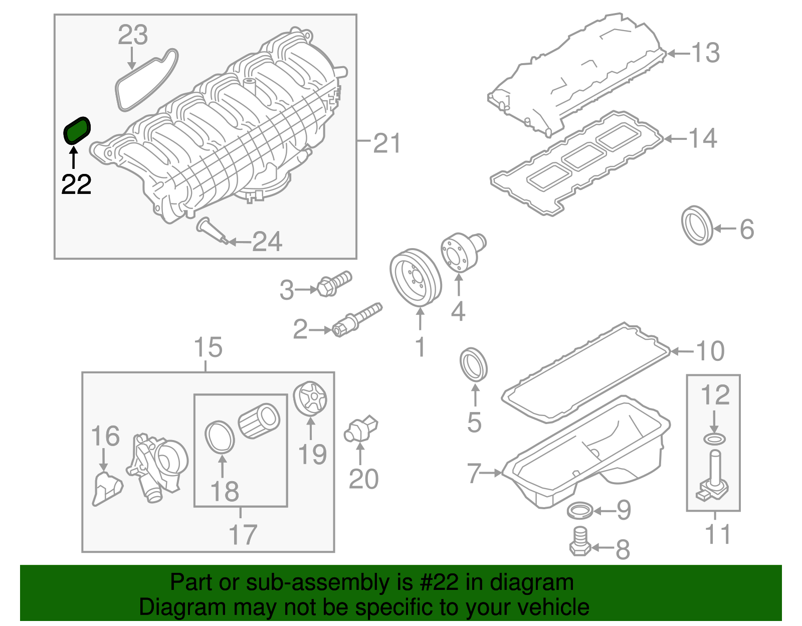 11617547242 - 2006-2019 BMW Intake Manifold Gasket Set (11-61-7-547-242 ...