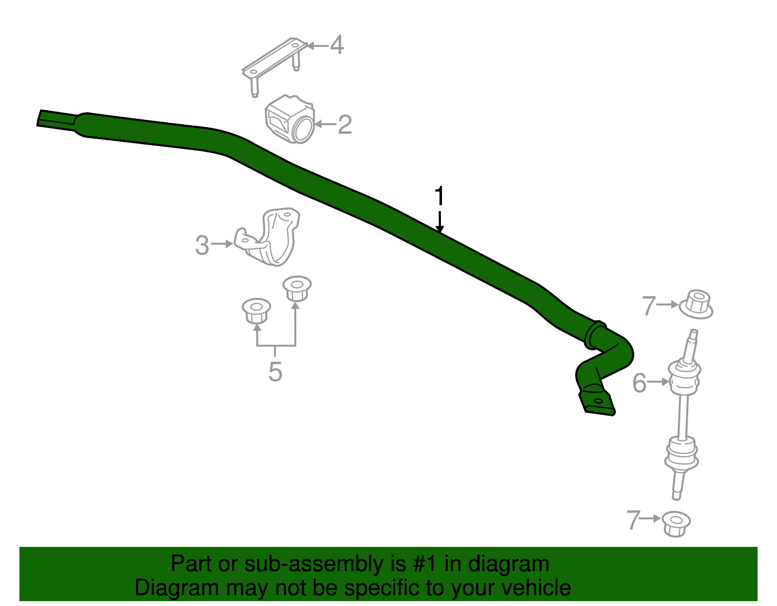 2018-2024 Ford | Stabilizer Bar | JL3Z-5482-B | Walls' Ford Parts