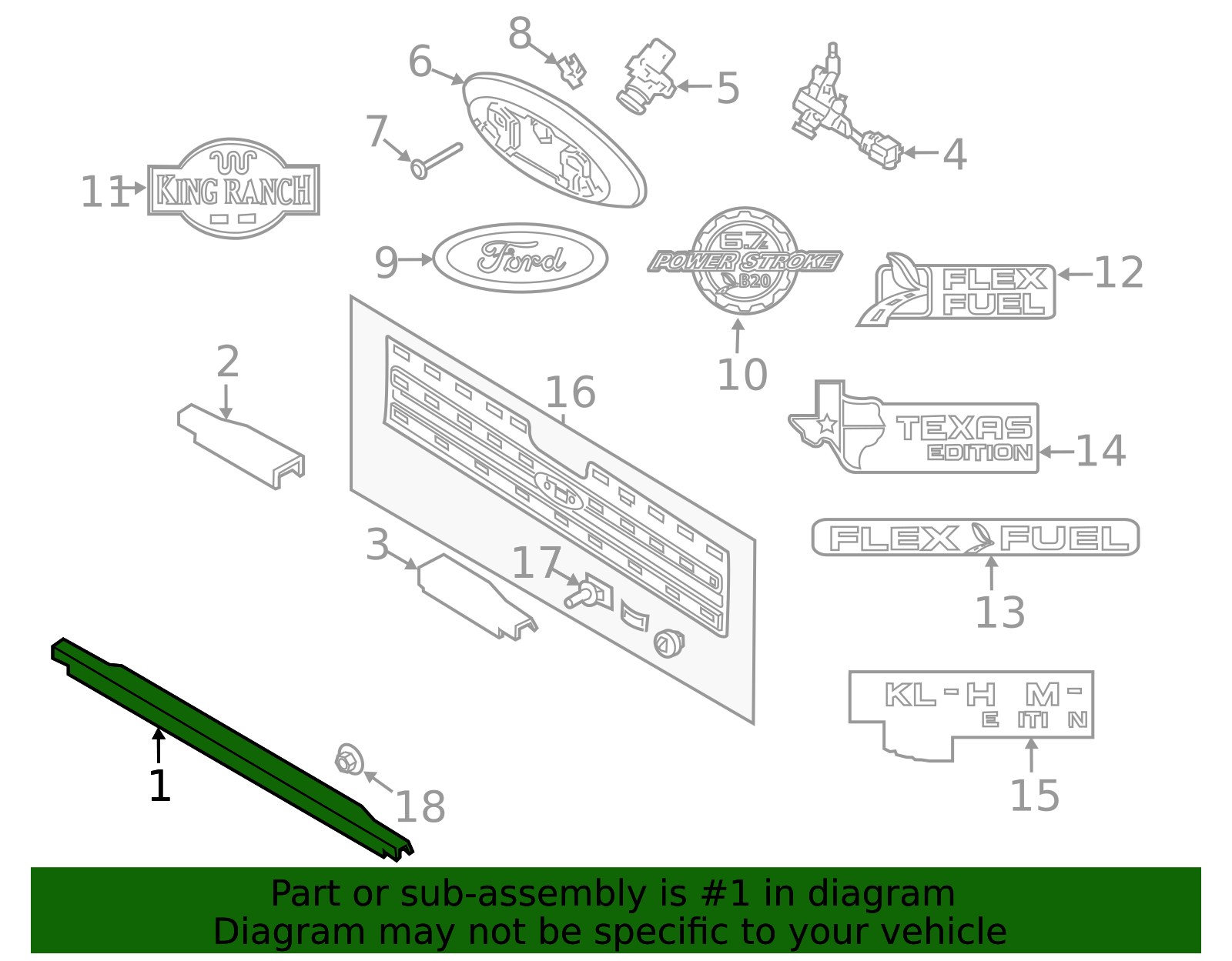 BC3Z-9940602-B 2008 thru 2016 Ford F250 F350 F450 F550 OEM Genuine Ford ...