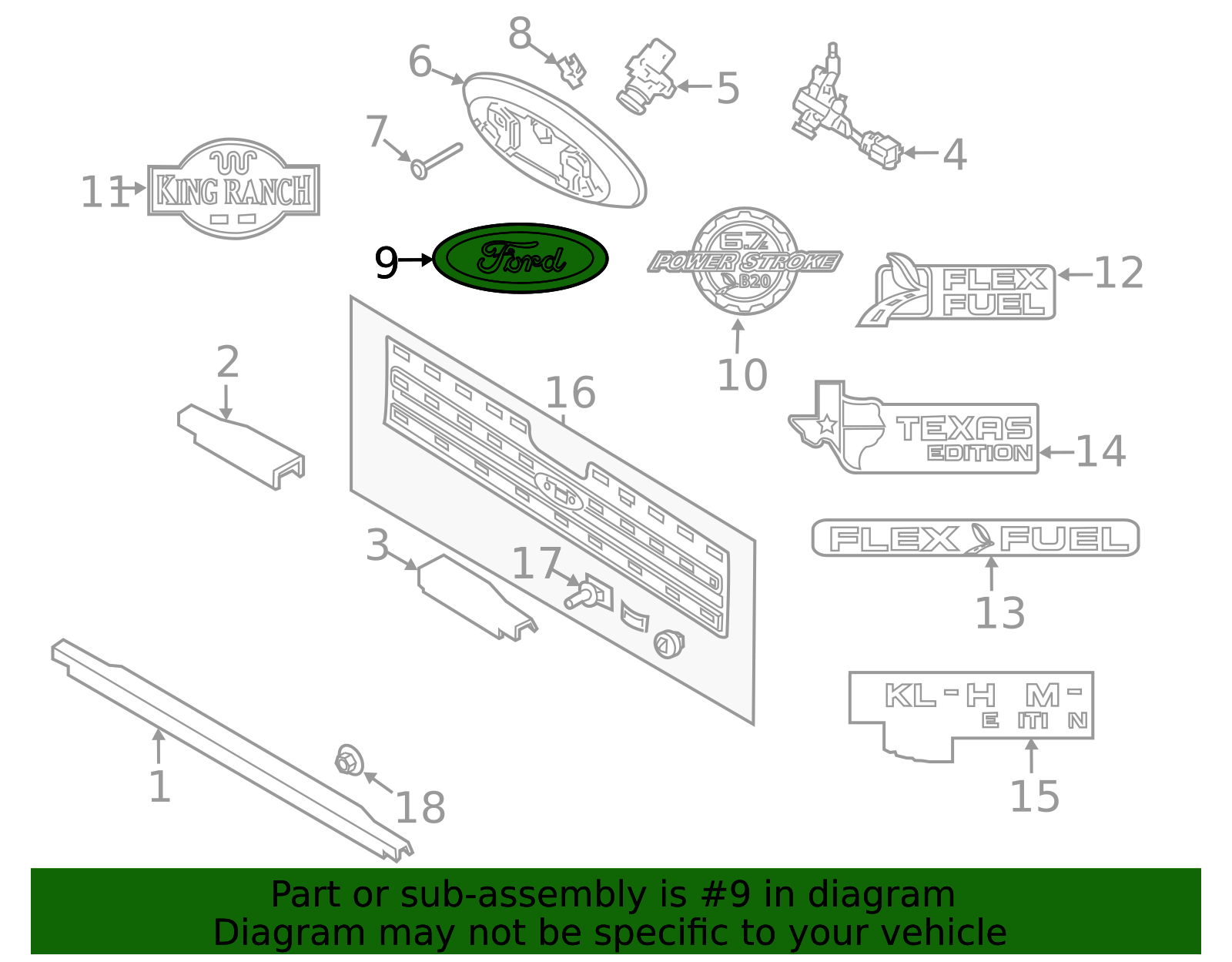 cl3z9942528b - High-Quality Emblem Assembly for 2013-2023 Ford ...