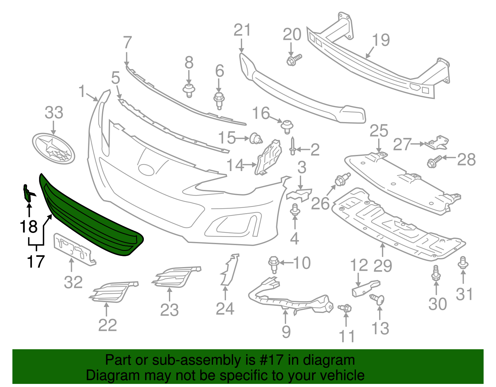 2017-2020 Subaru BRZ Grille 57731CA450 | Subaru Parts Guys