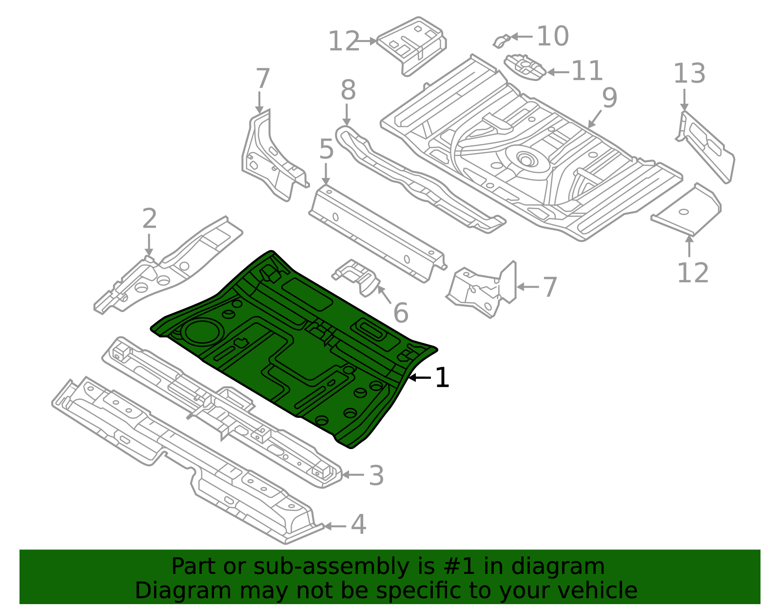 3QF-813-115 - Center Floor Pan 2018-2025 Volkswagen | Wolfsburg Parts ...