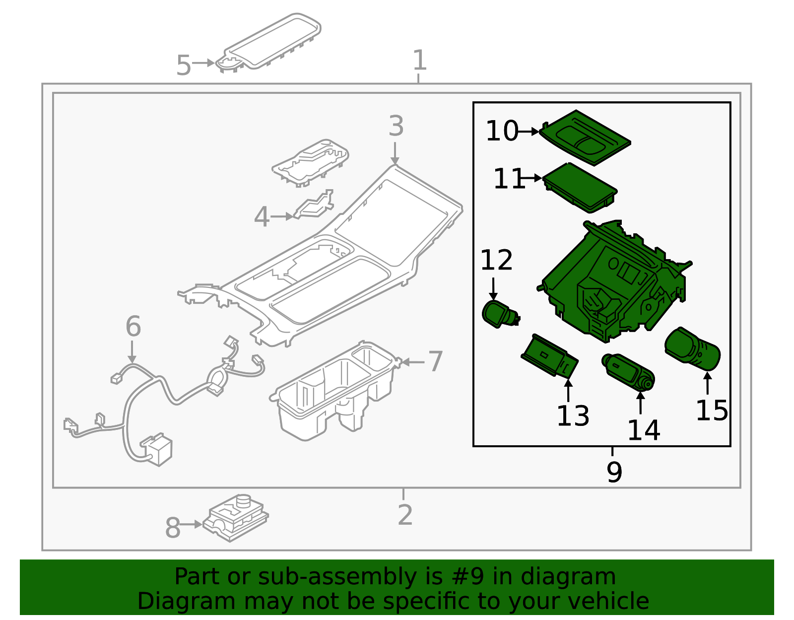 84630-S9AF0FHV - Console Tray 2023-2025 Kia Telluride | Kia.Parts Store