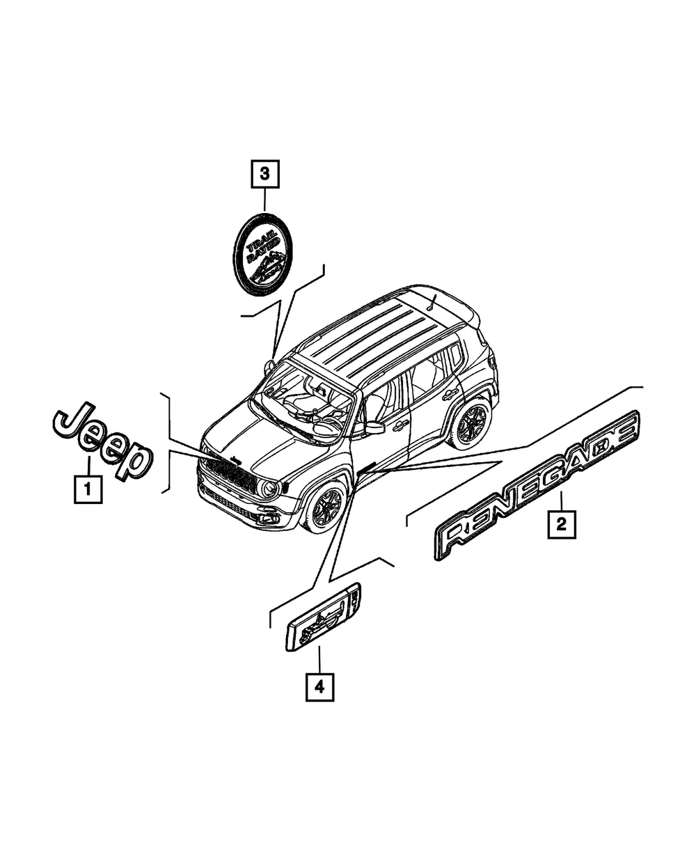 2022-2023 Jeep Renegade Nameplate, Right 68588564AA | My Mopar Parts