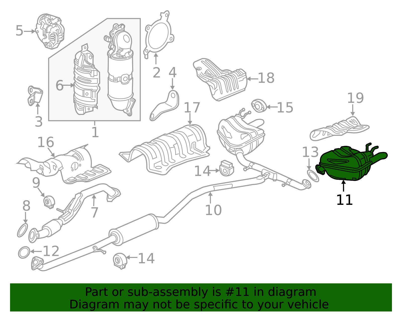 18305-TBC-A11 - Muffler & Pipe 2016-2021 Honda Civic | Honda Parts Online