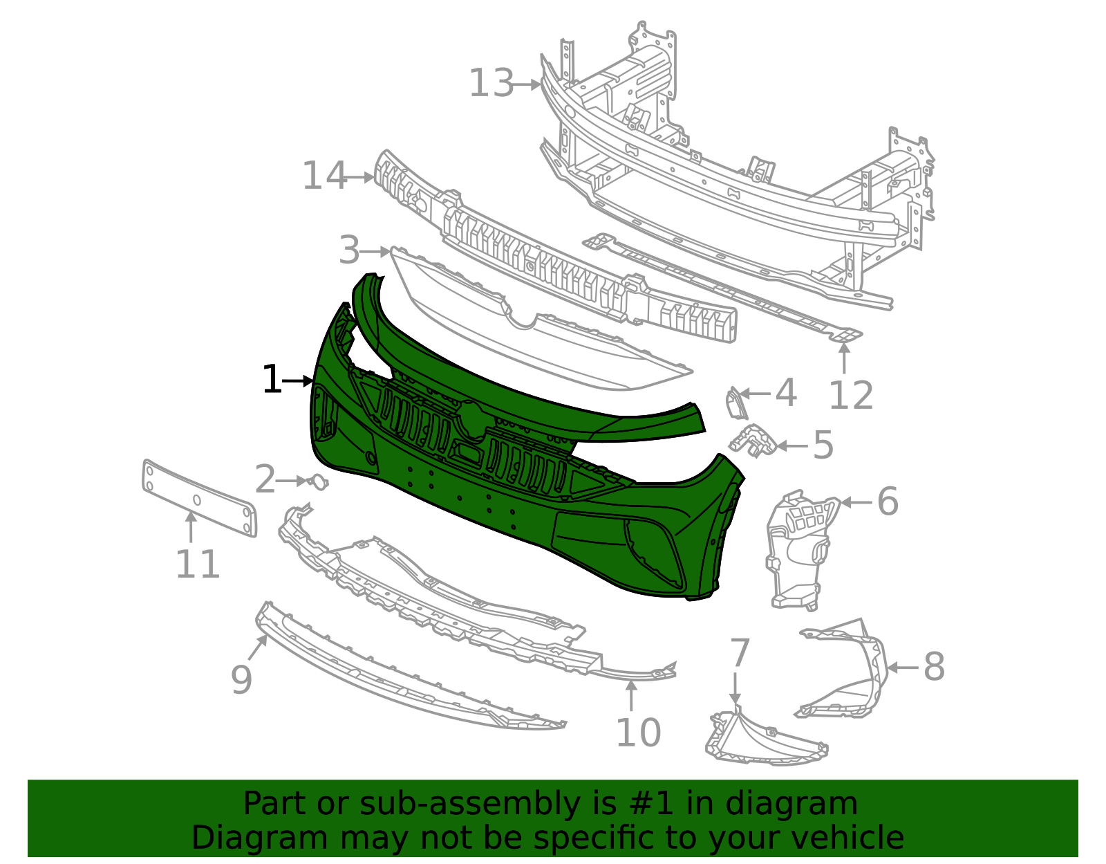 2021-2023 Volkswagen ID.4 Bumper Cover 11A-807-217-B-GRU | OEM Parts Online
