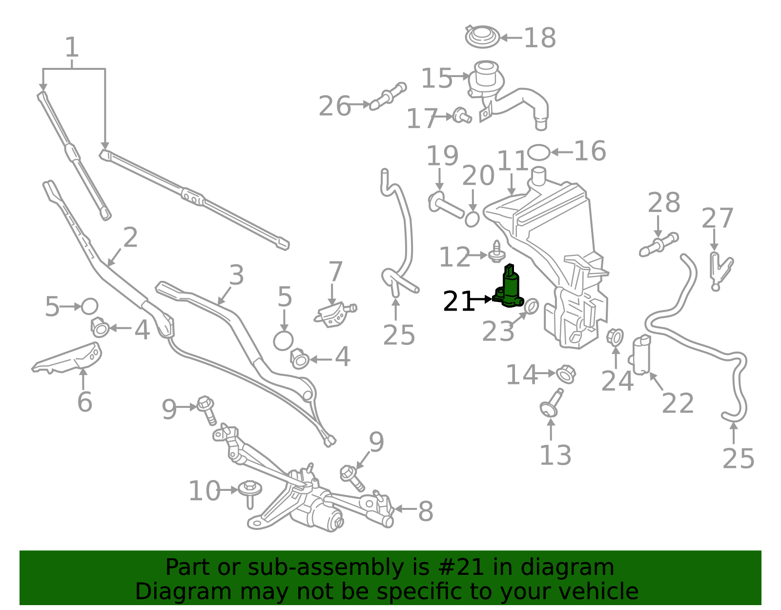 2017-2025 Volvo S90 Washer Pump 31378751 | TascaParts.com